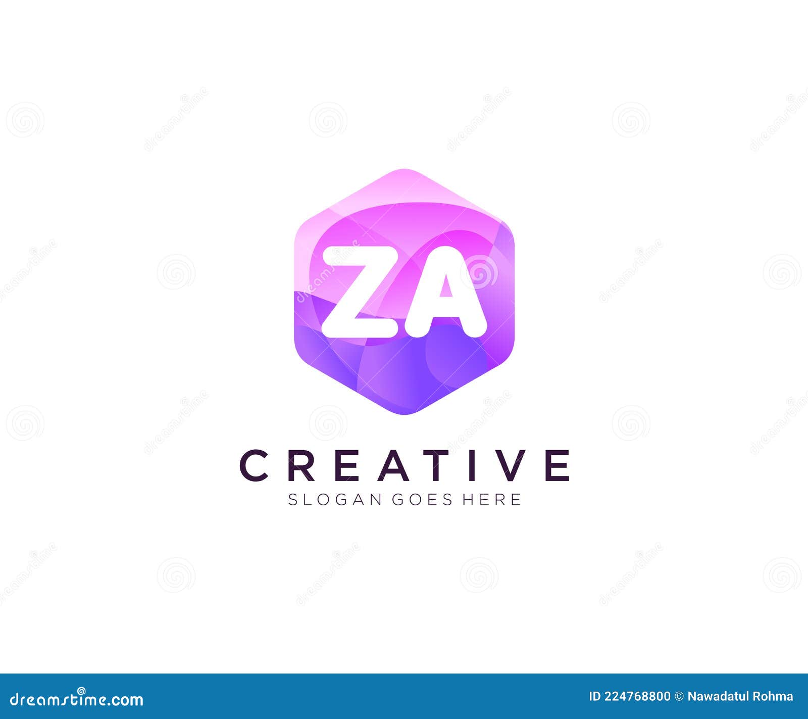 ZA Initial Logo with Colorful Hexagon Modern Business Alphabet Logo ...