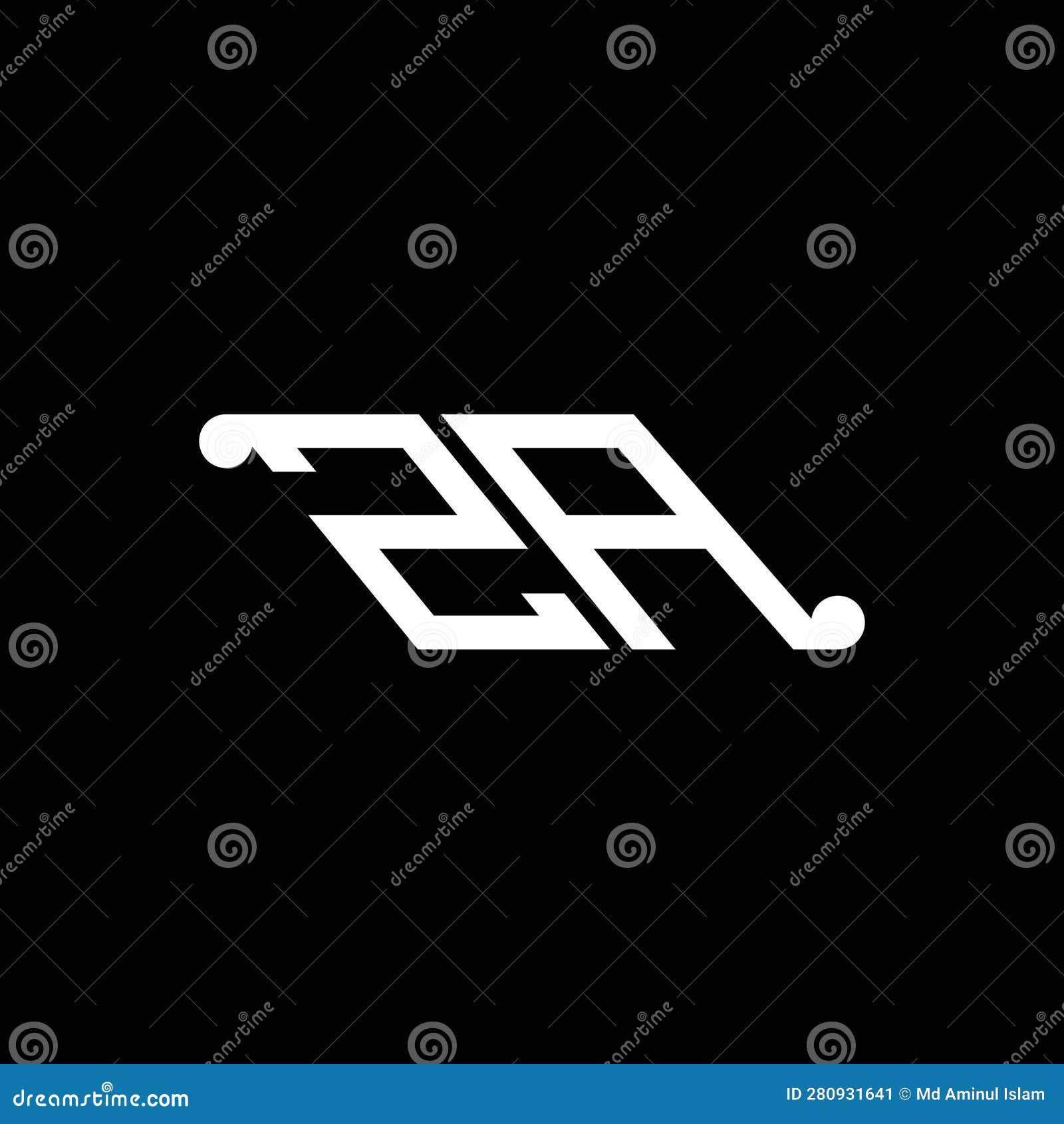 ZA Letter Logo Creative Design with Vector Stock Vector - Illustration ...