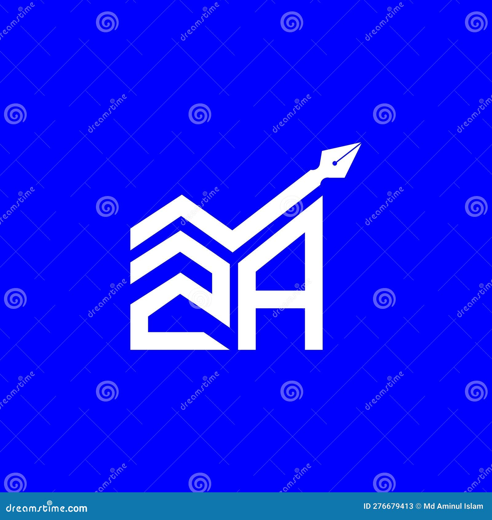 ZA Letter Logo Creative Design with Vector Graphic, Stock Vector ...