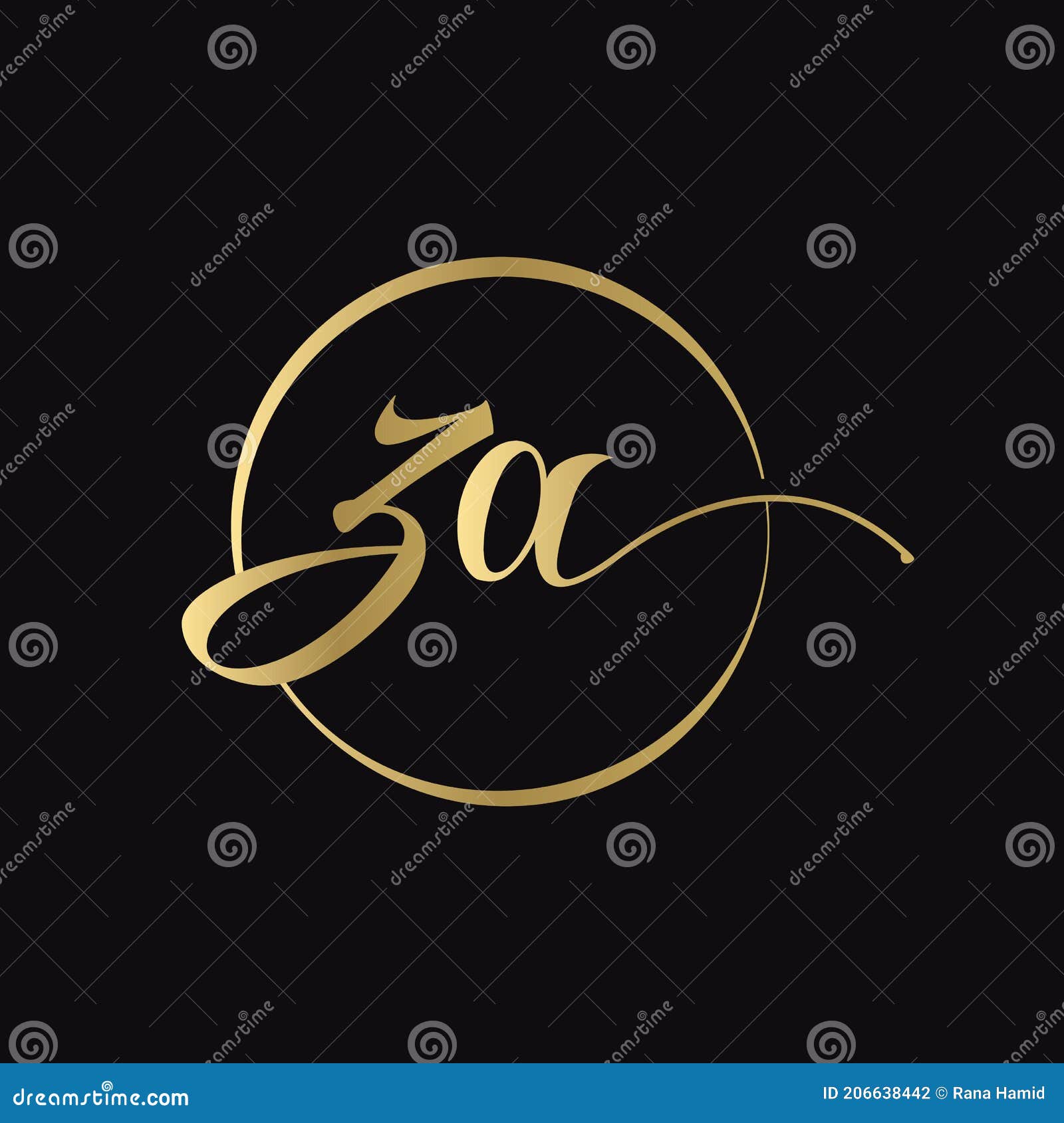 ZA Letter Logo Design Vector Template. Abstract Script Letter ZA Vector ...