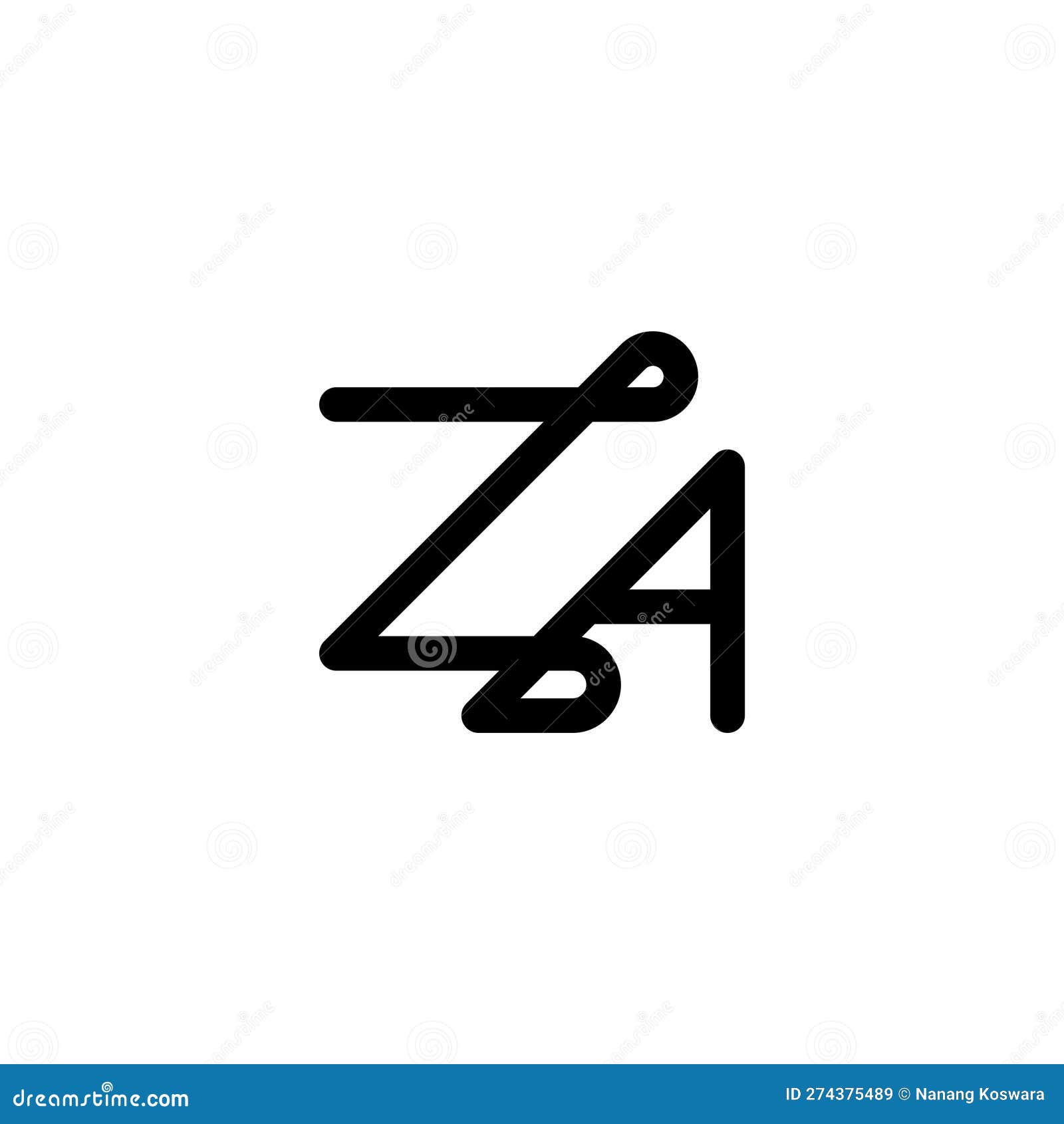 ZA Logo, ZA Monogram, Initial ZA Logo, Letter ZA Logo, Letter ZA Icon ...