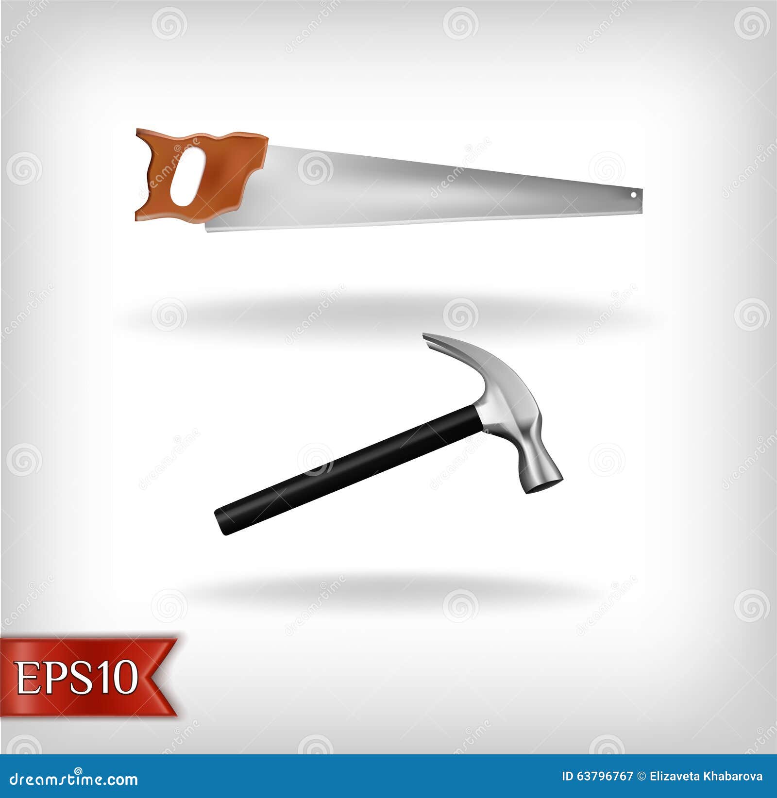 Zaag En Hamer Vector Illustratie Vector Illustratie - Illustration of ...