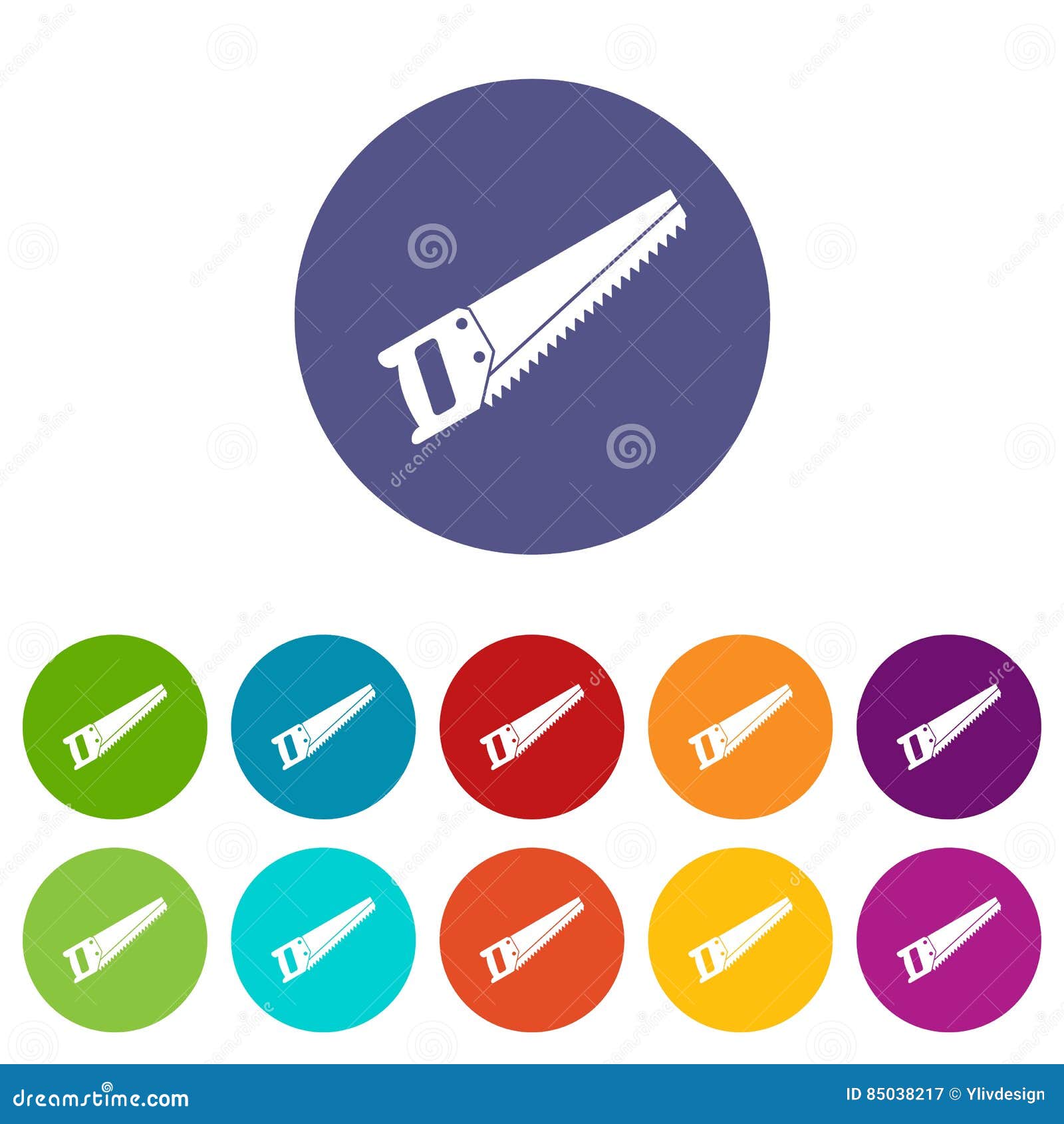 Zaag Vastgestelde Pictogrammen Vector Illustratie - Illustration of ...