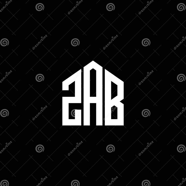 ZAB Letter Logo Design on BLACK Background. ZAB Creative Initials ...