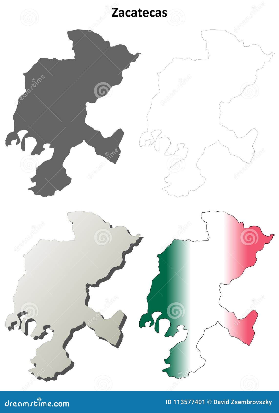 Zacatecas Map Vector | CartoonDealer.com #129079399