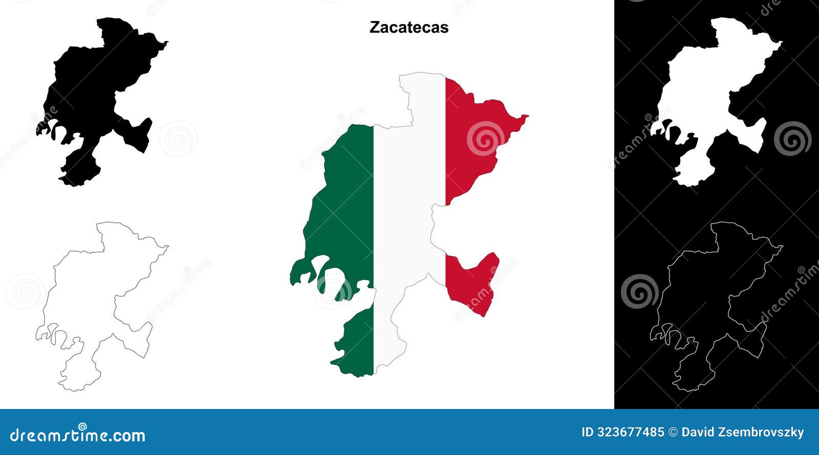 Zacatecas outline map stock vector. Illustration of template - 323677485