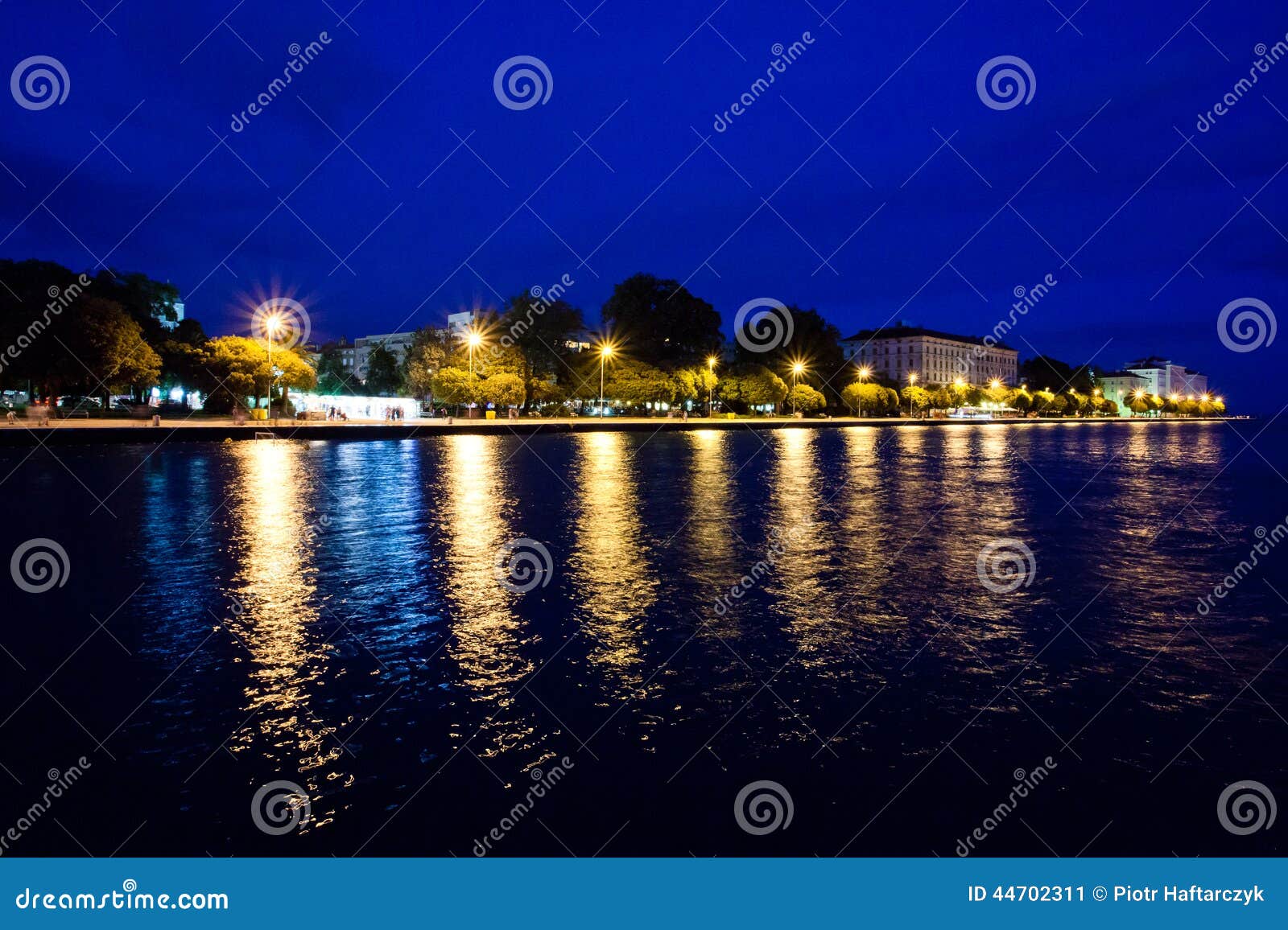 Zadar by night stock image. Image of zadar, coast, blue - 44702311