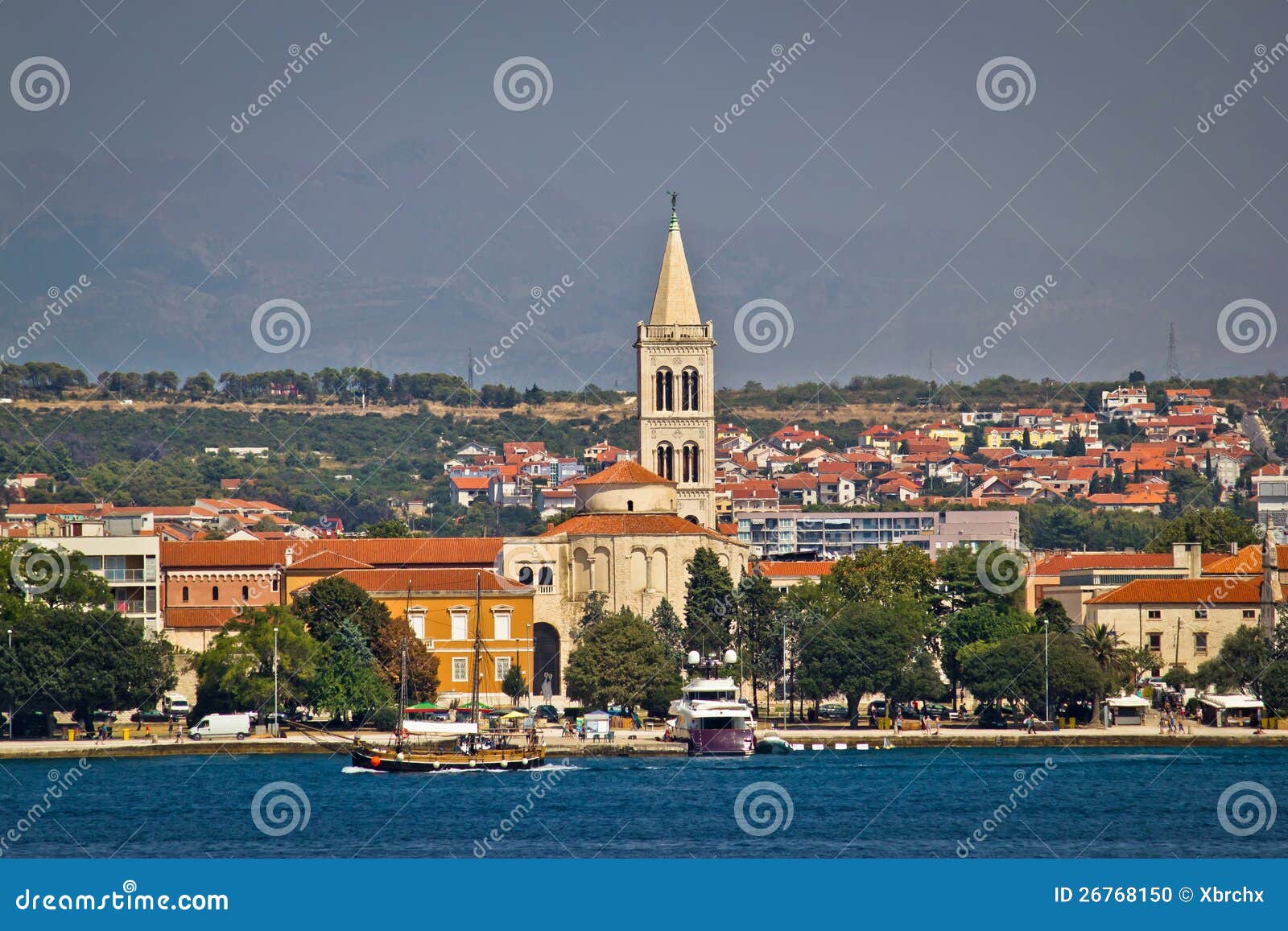 Zadar Waterfront View from the Sea Stock Photo - Image of blue ...
