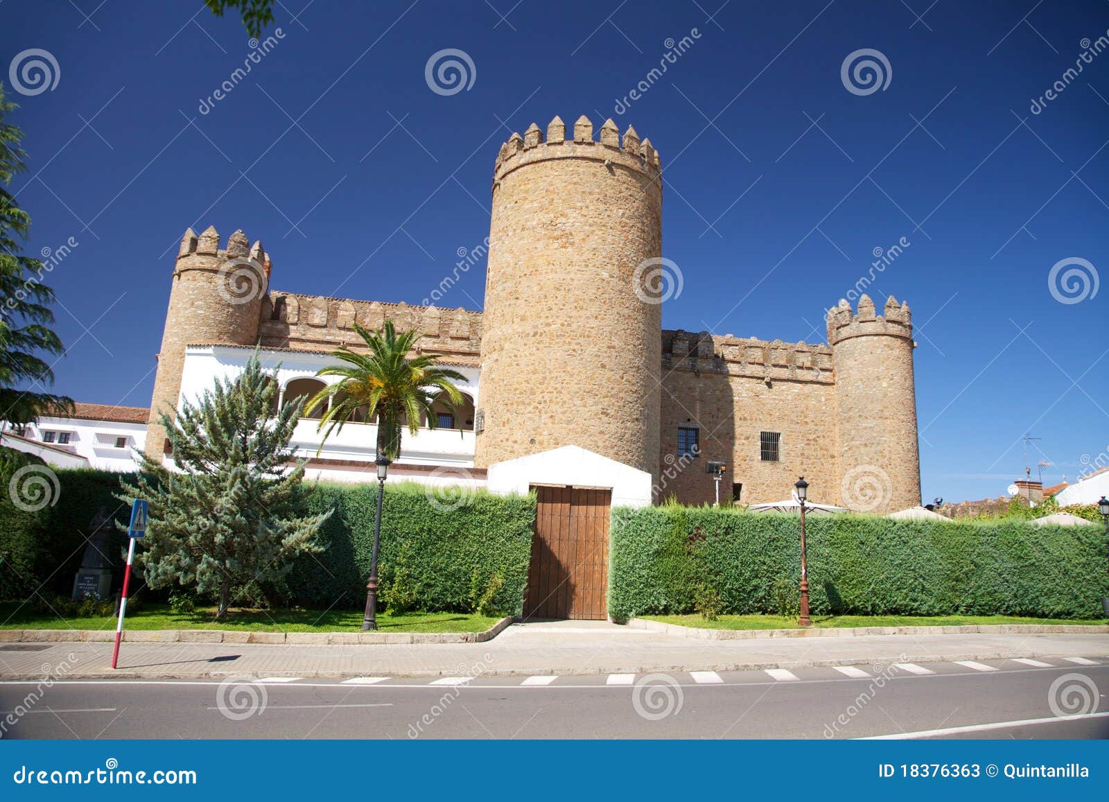 Zafra castle stock image. Image of city, blue, stone - 18376363
