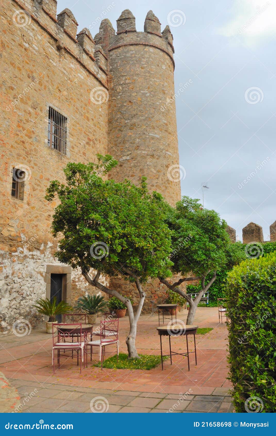 Zafra castle stock photo. Image of rural, town, garden - 21658698
