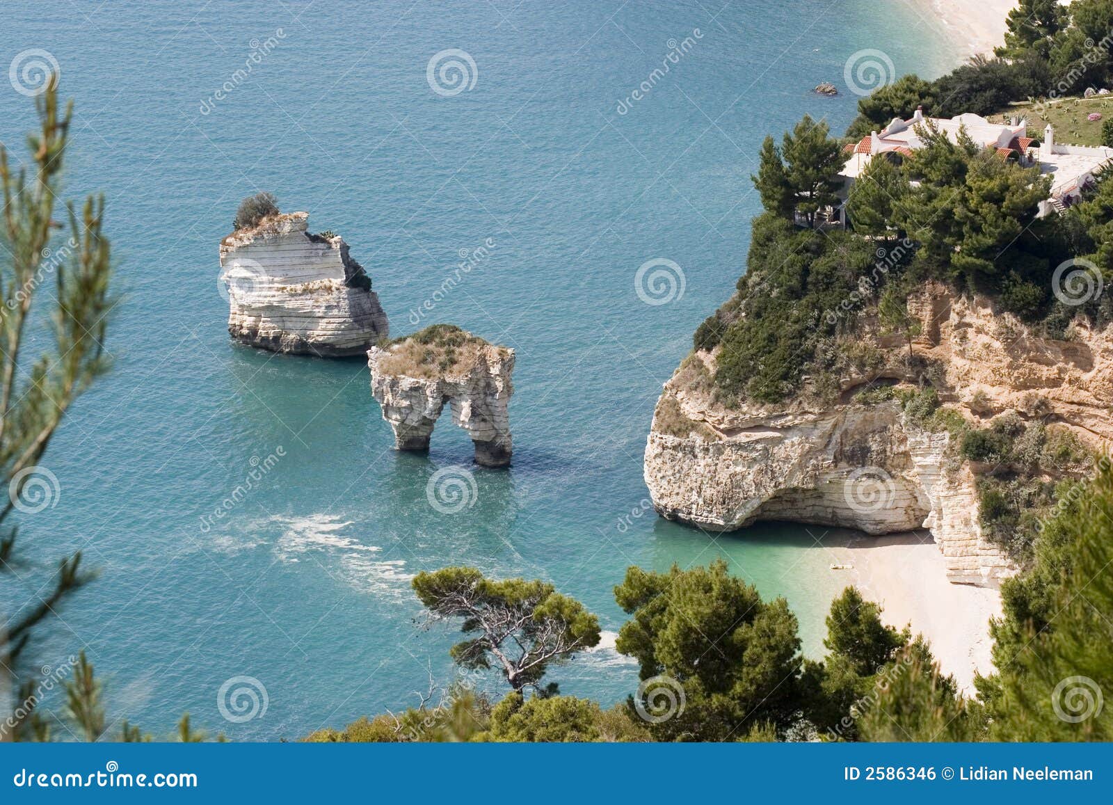 Zagara bay stock photo. Image of trees, coastline, fraglionis - 2586346