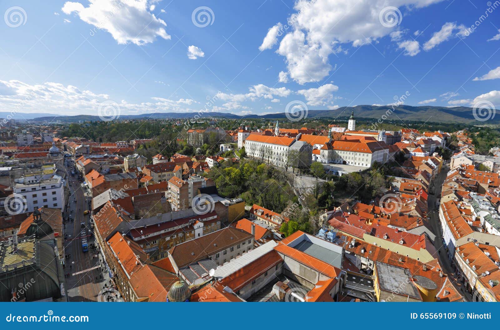 Zagreb aerial editorial stock image. Image of towers - 65569109