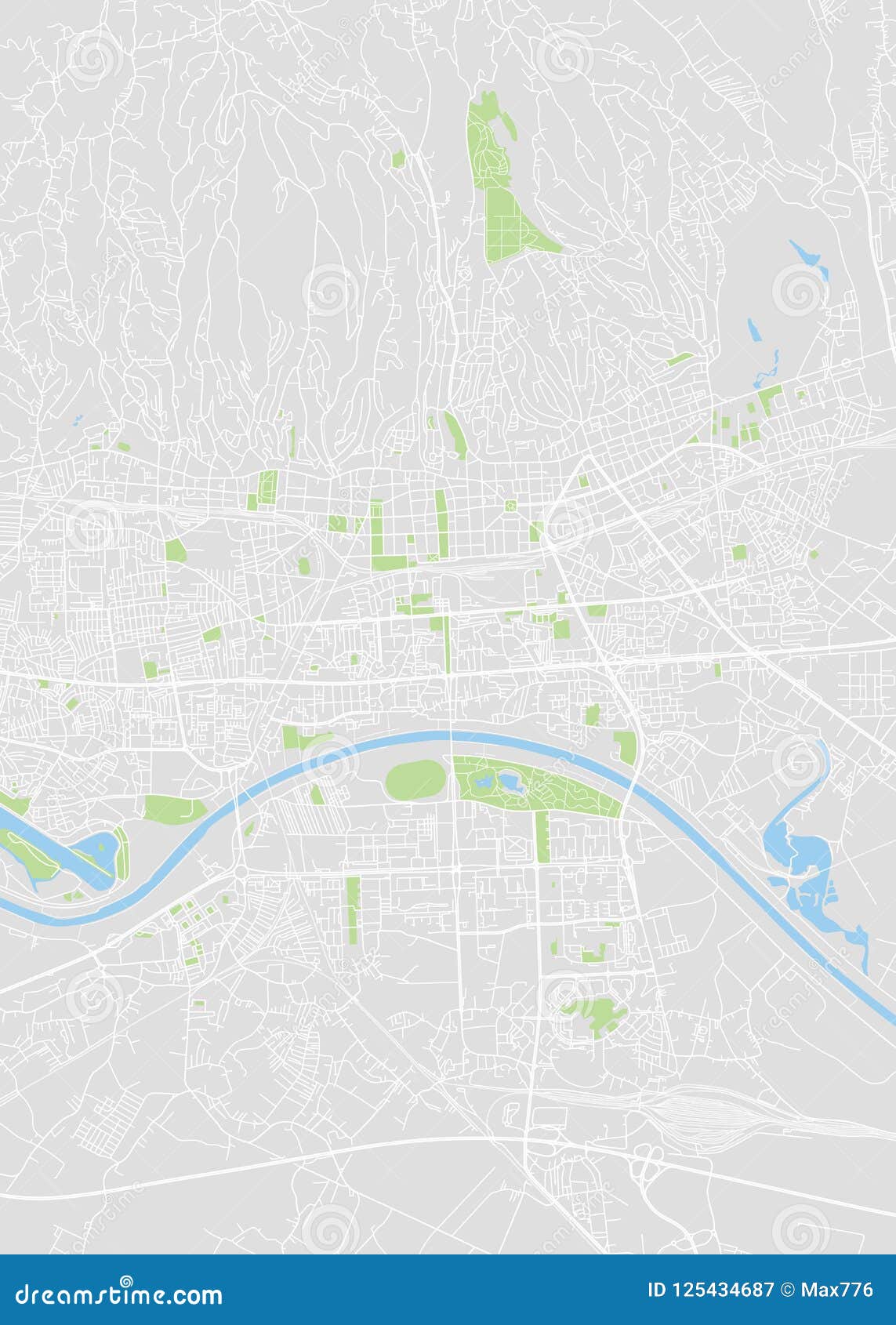 Zagreb colored vector map stock vector. Illustration of infrastructure ...
