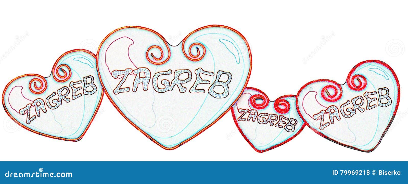 Zagreb hearts stock photo. Image of advent, tourist, background - 79969218