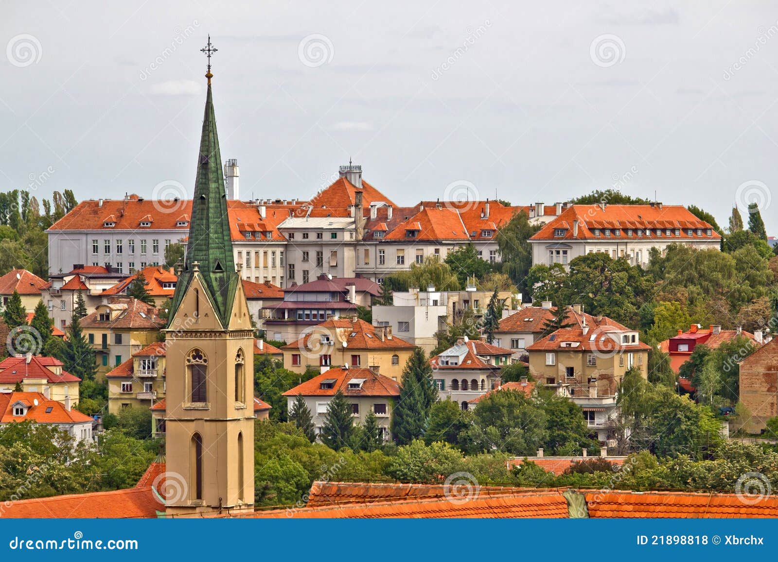 Zagreb Rooftops and Church Tower Stock Photo - Image of ancient ...