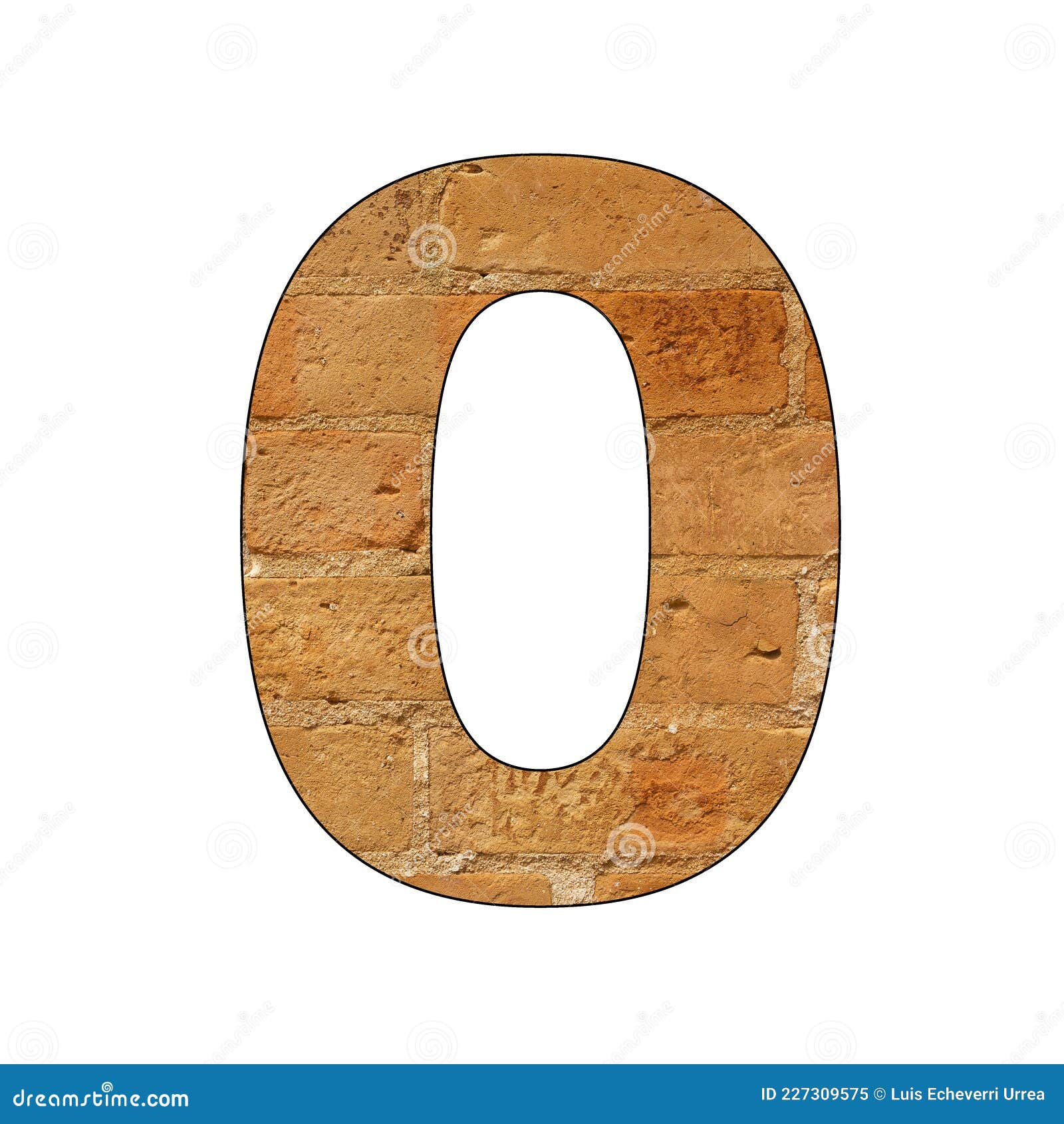 Zahl 0 auf Ziegelstruktur stockbild. Bild von material - 227309575
