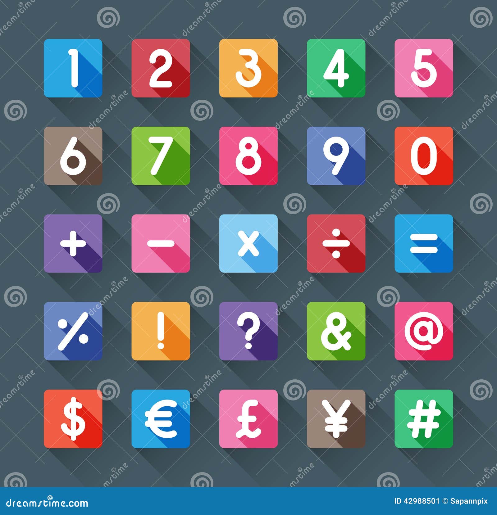 Zahl und Symbol vektor abbildung. Illustration von typographisch - 42988501