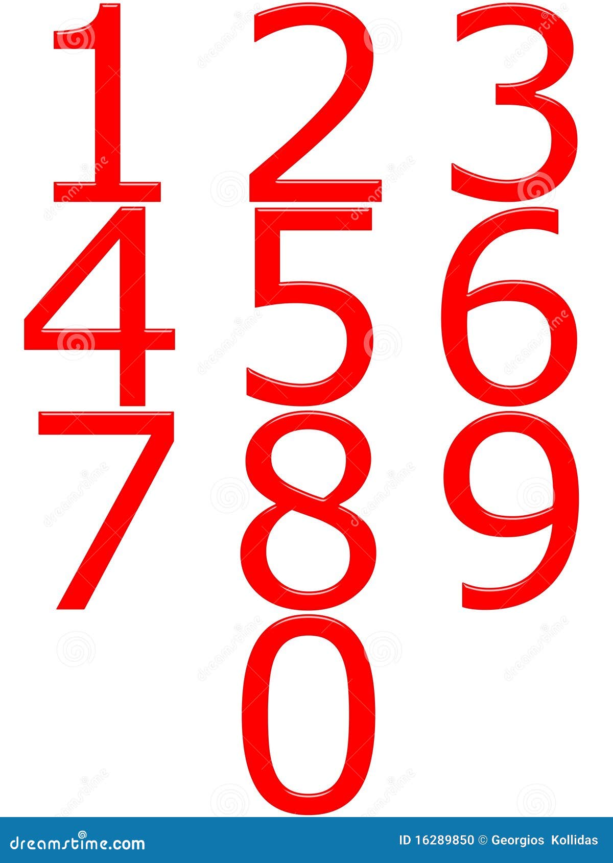 Zahlen des Rot-3D stock abbildung. Illustration von ikone - 16289850