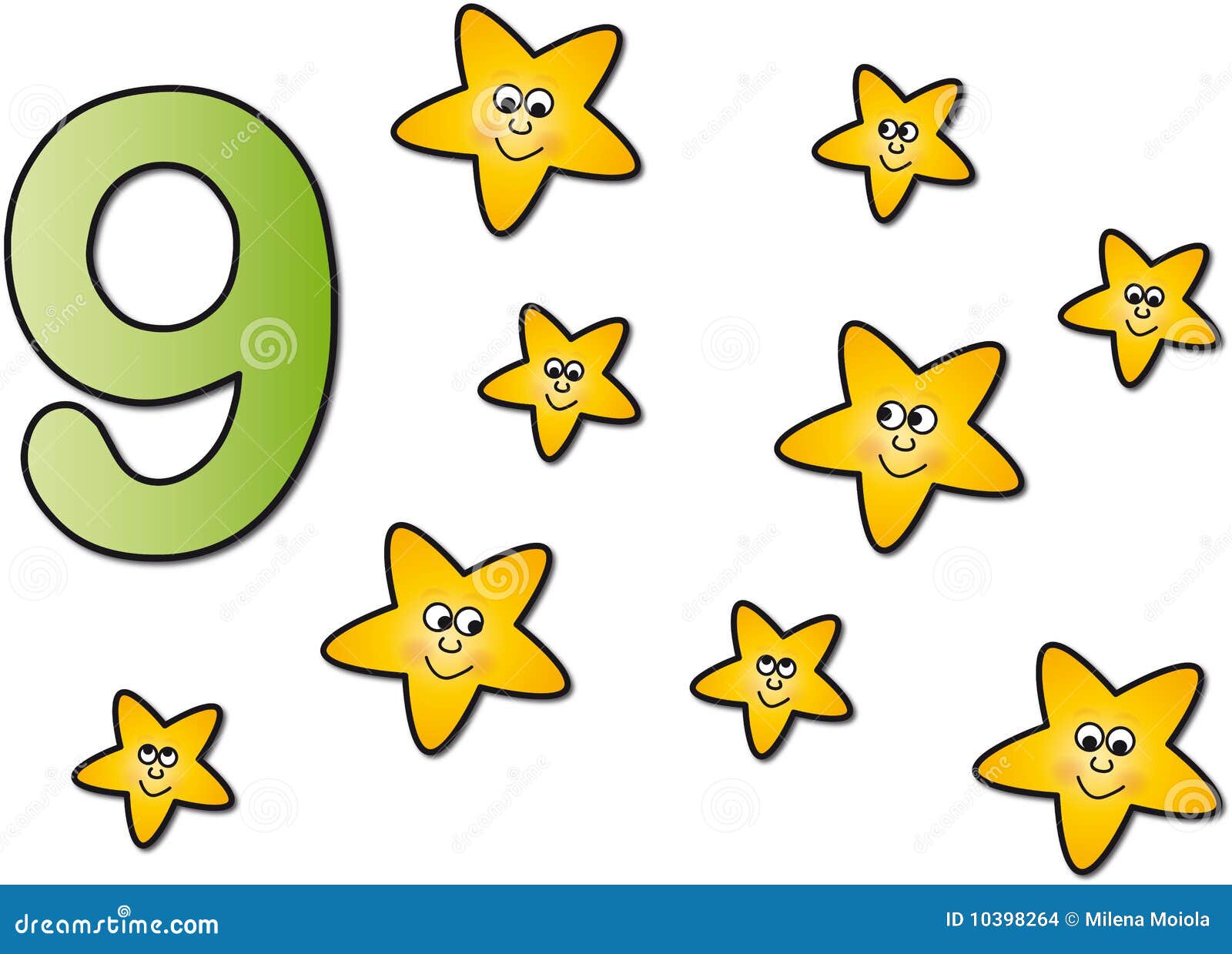Zahlen: neun stock abbildung. Illustration von symbol - 10398264