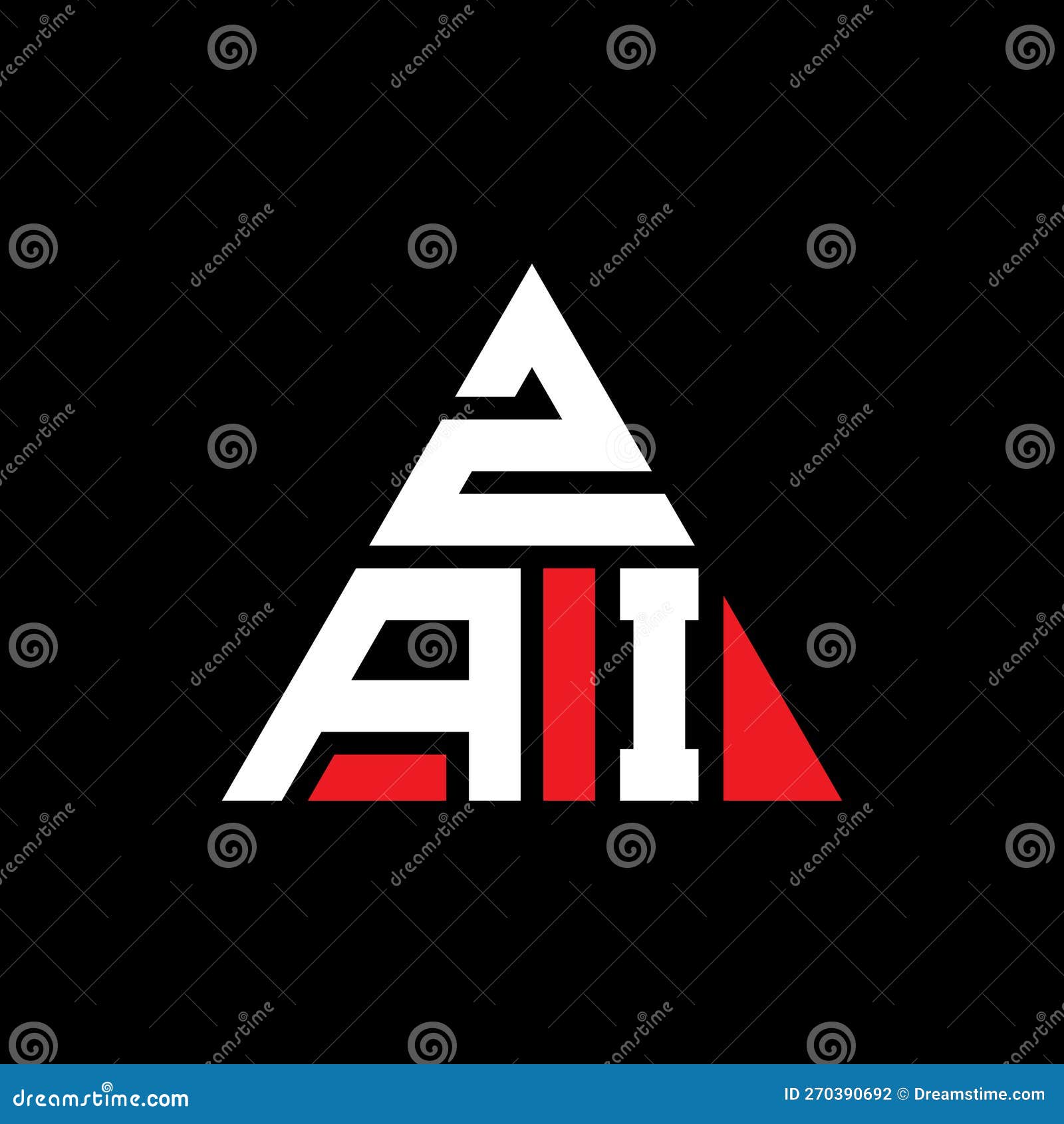 ZAI Triangle Letter Logo Design with Triangle Shape. ZAI Triangle Logo ...