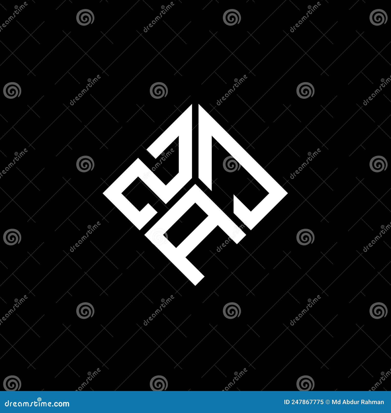 ZAJ Letter Logo Design on Black Background. ZAJ Creative Initials ...