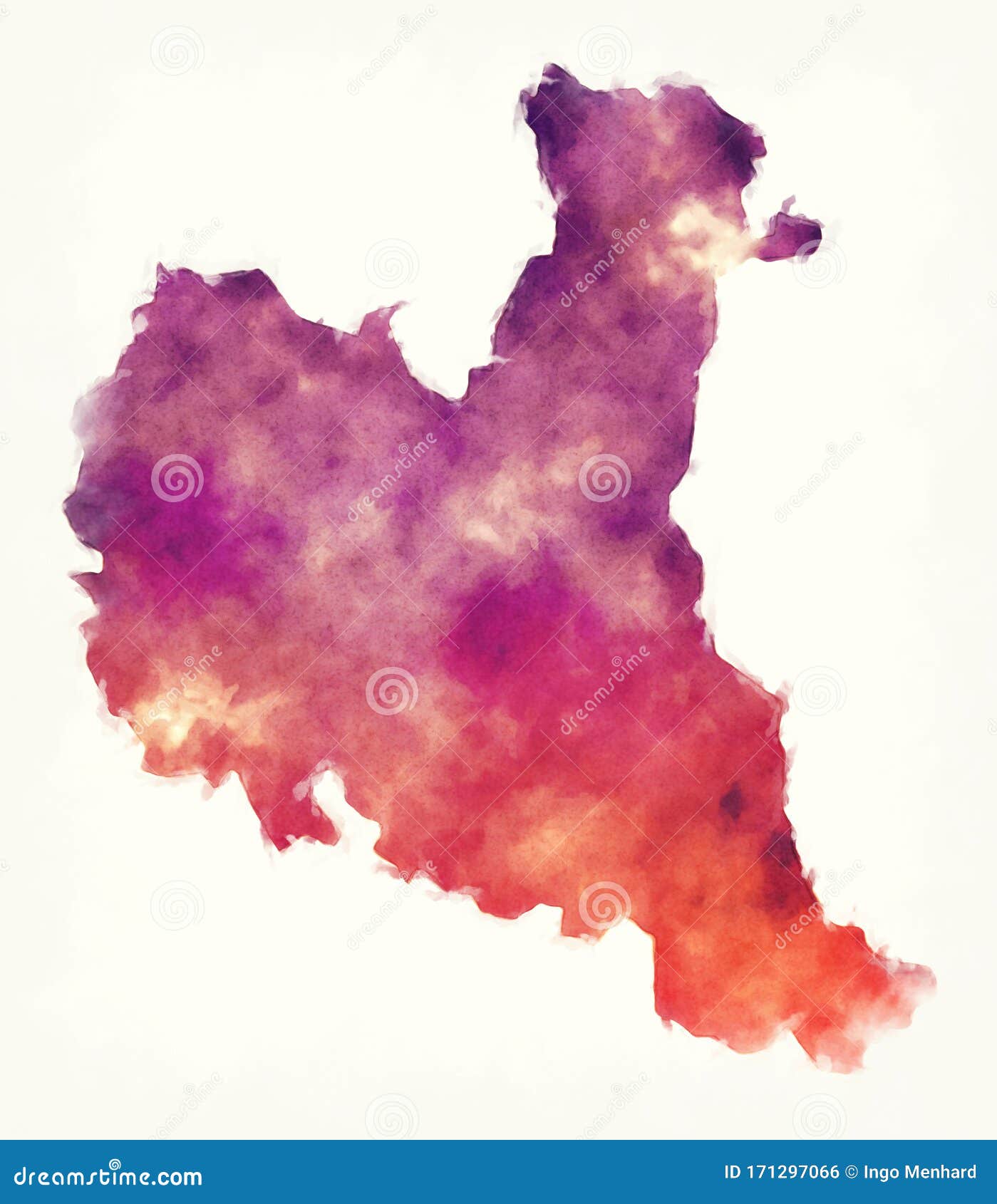 Zajecar District Watercolor Map of Serbia Stock Illustration ...