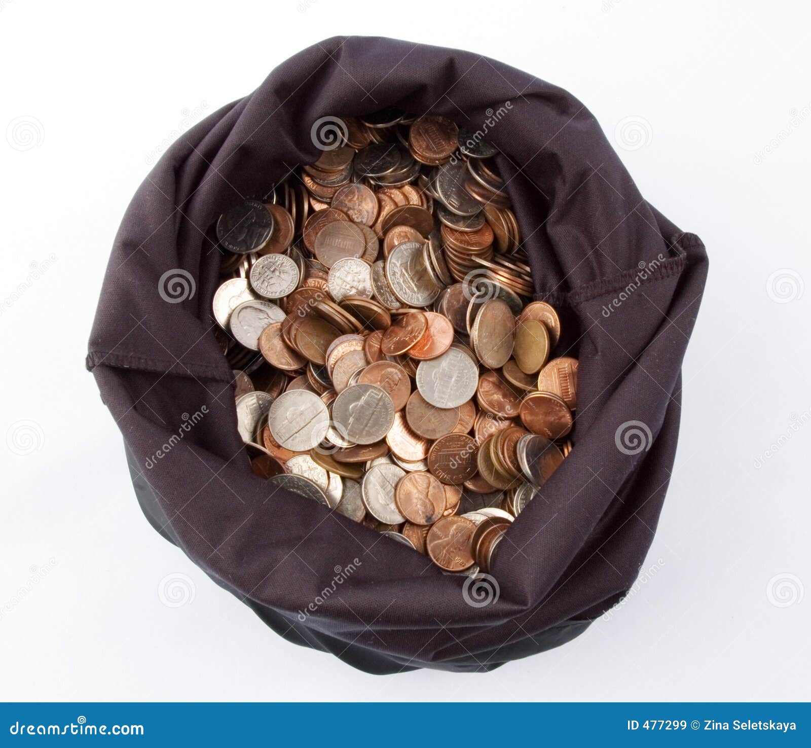 Zak 2 van het geld stock afbeelding. Image of sparen, muntstuk - 477299