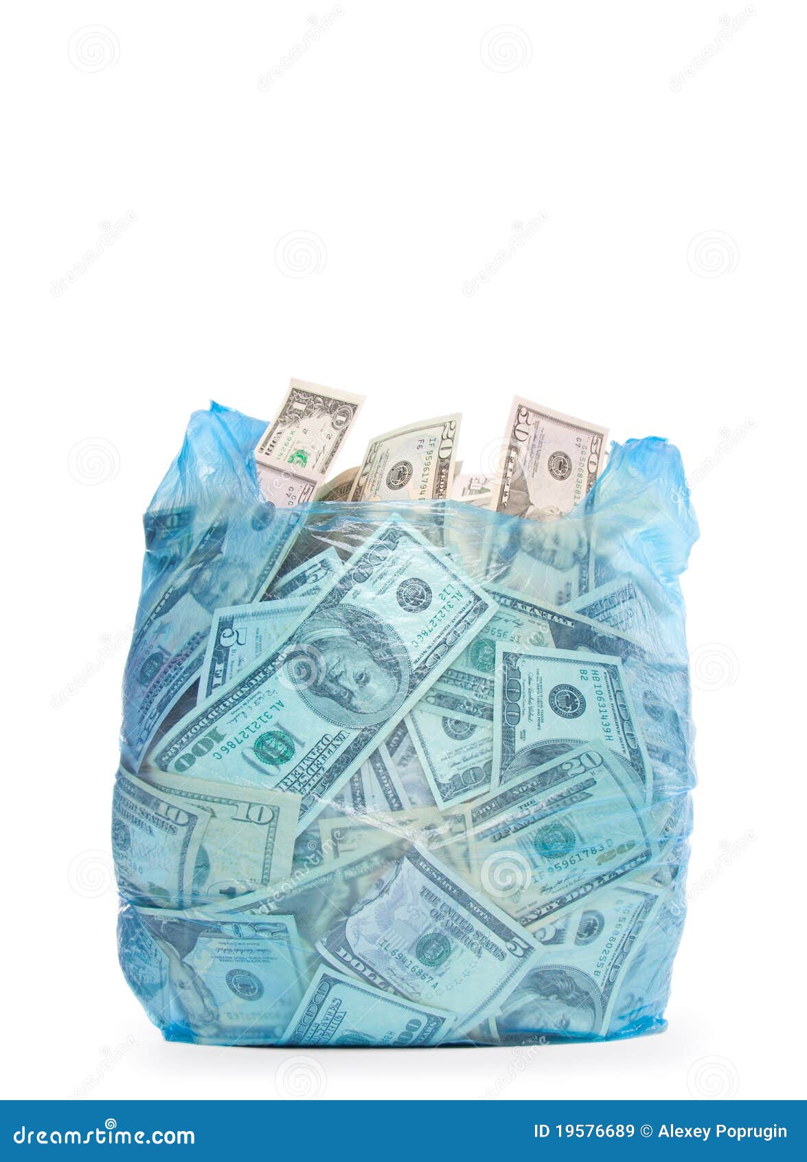 Zak geld stock afbeelding. Image of gelukkig, investeer - 19576689