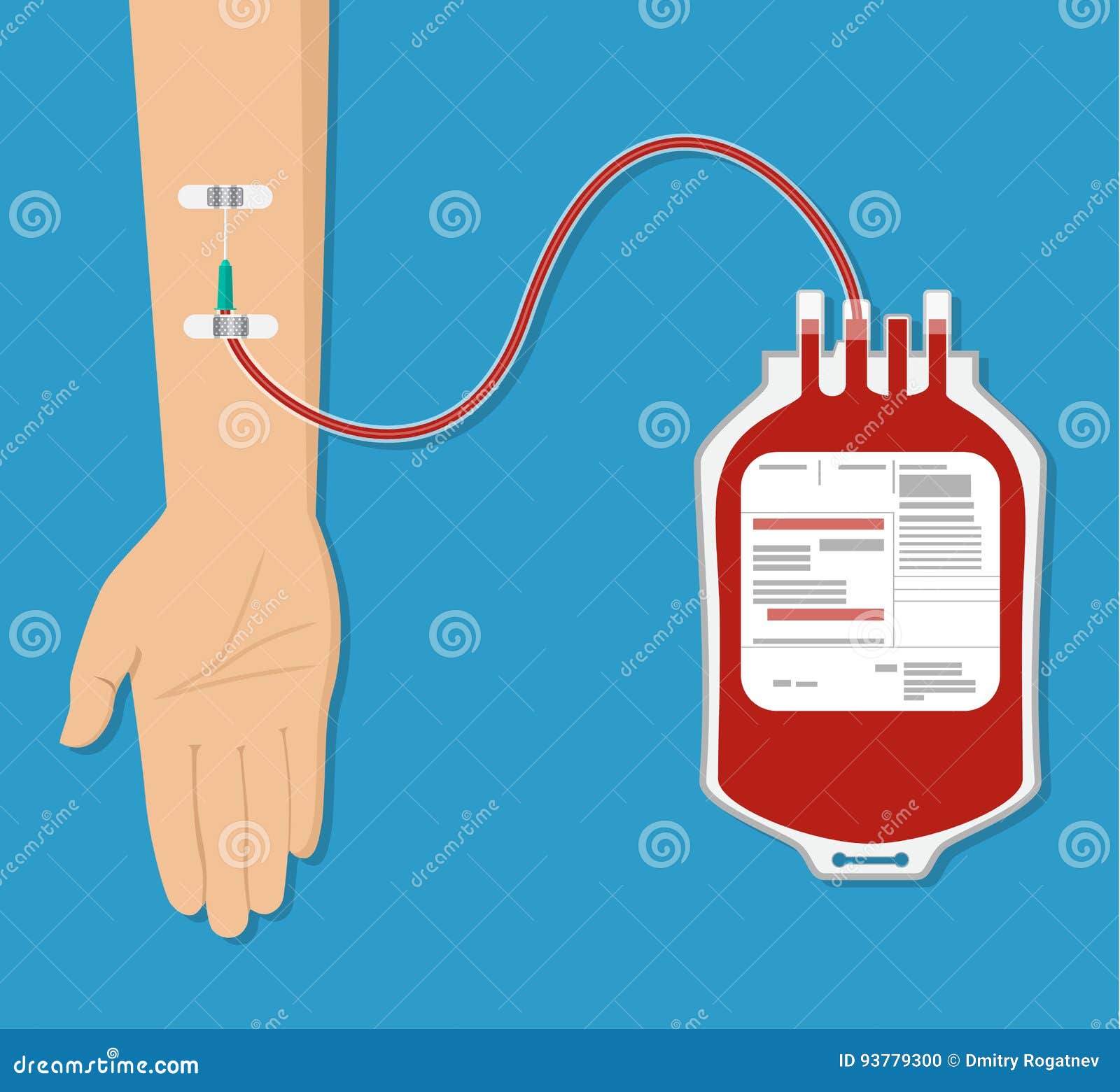Zak Met Bloed En Hand Van Donor Vector Illustratie - Illustration of ...