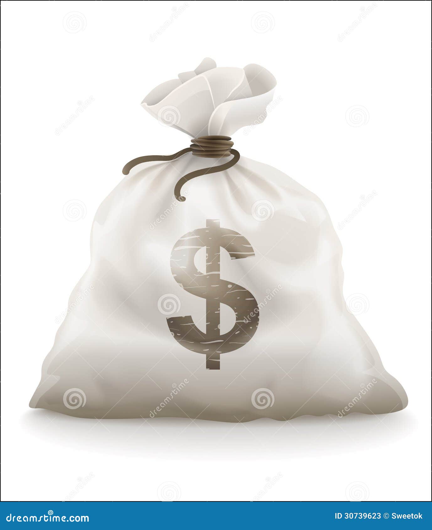 Zak met geld vector illustratie. Illustration of dollar - 30739623
