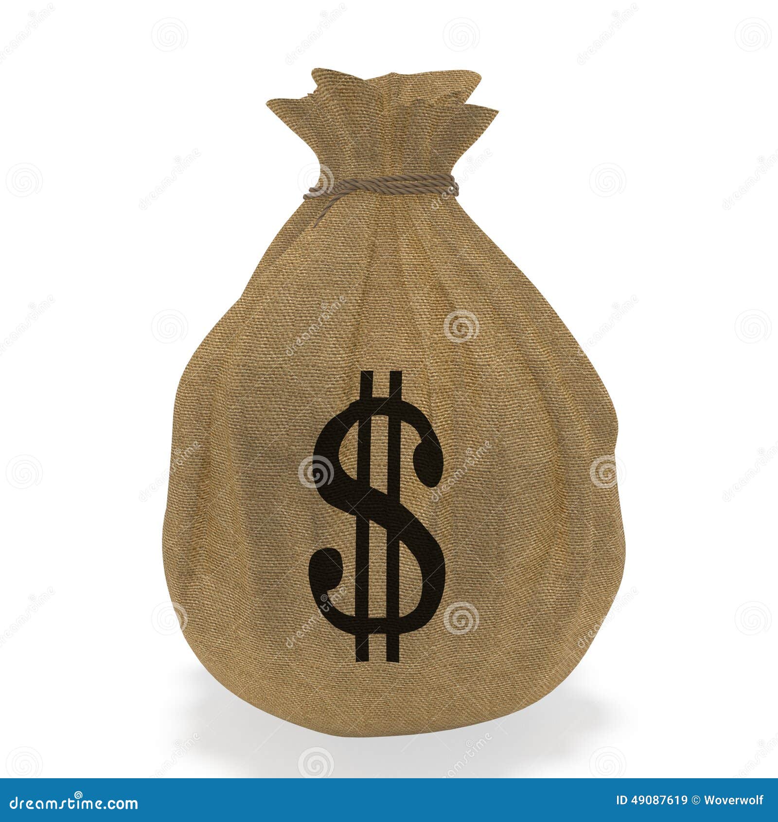 Zak met geld stock illustratie. Illustration of werk - 49087619