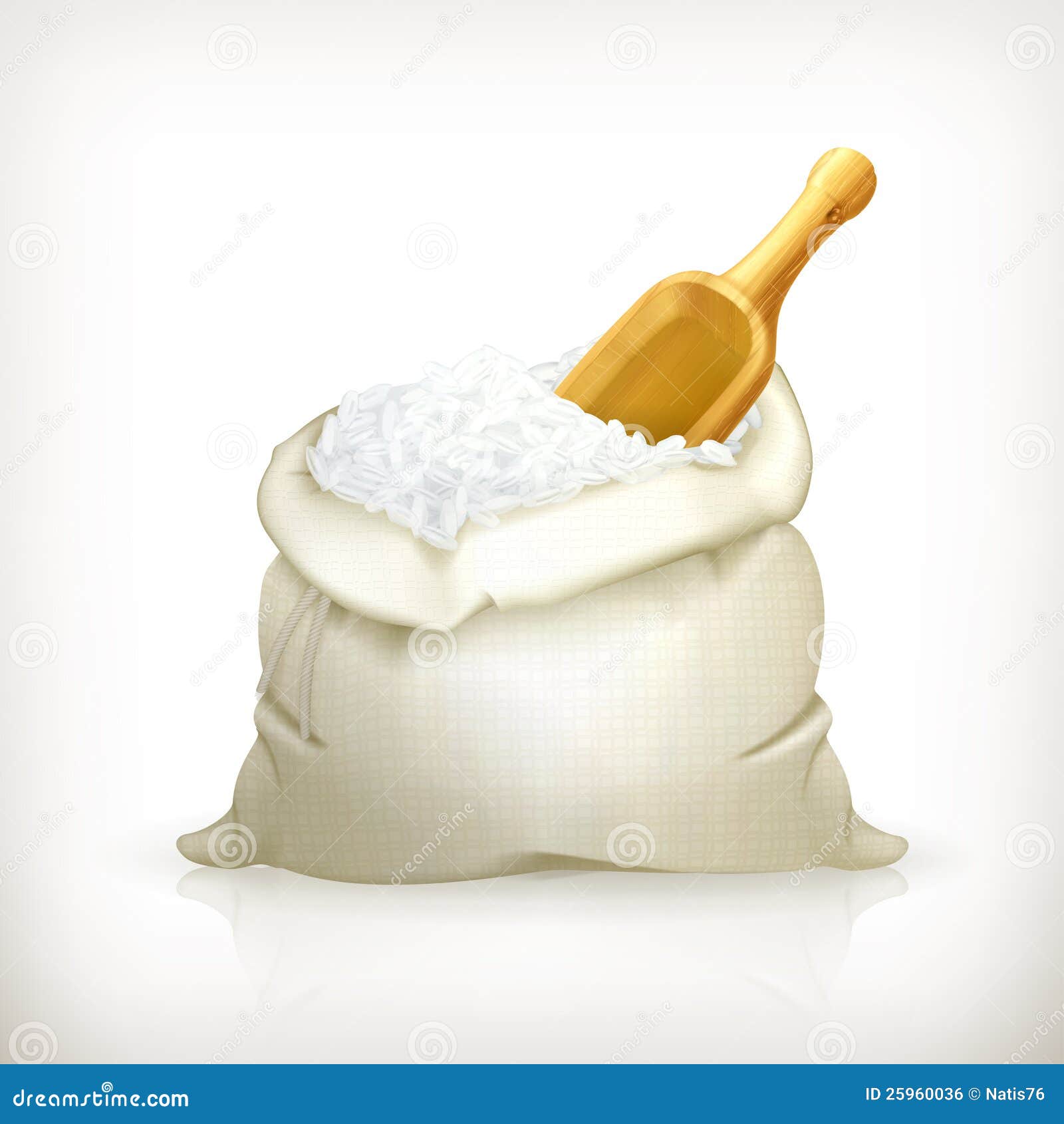 Zak rijst vector illustratie. Illustration of graangewas - 25960036