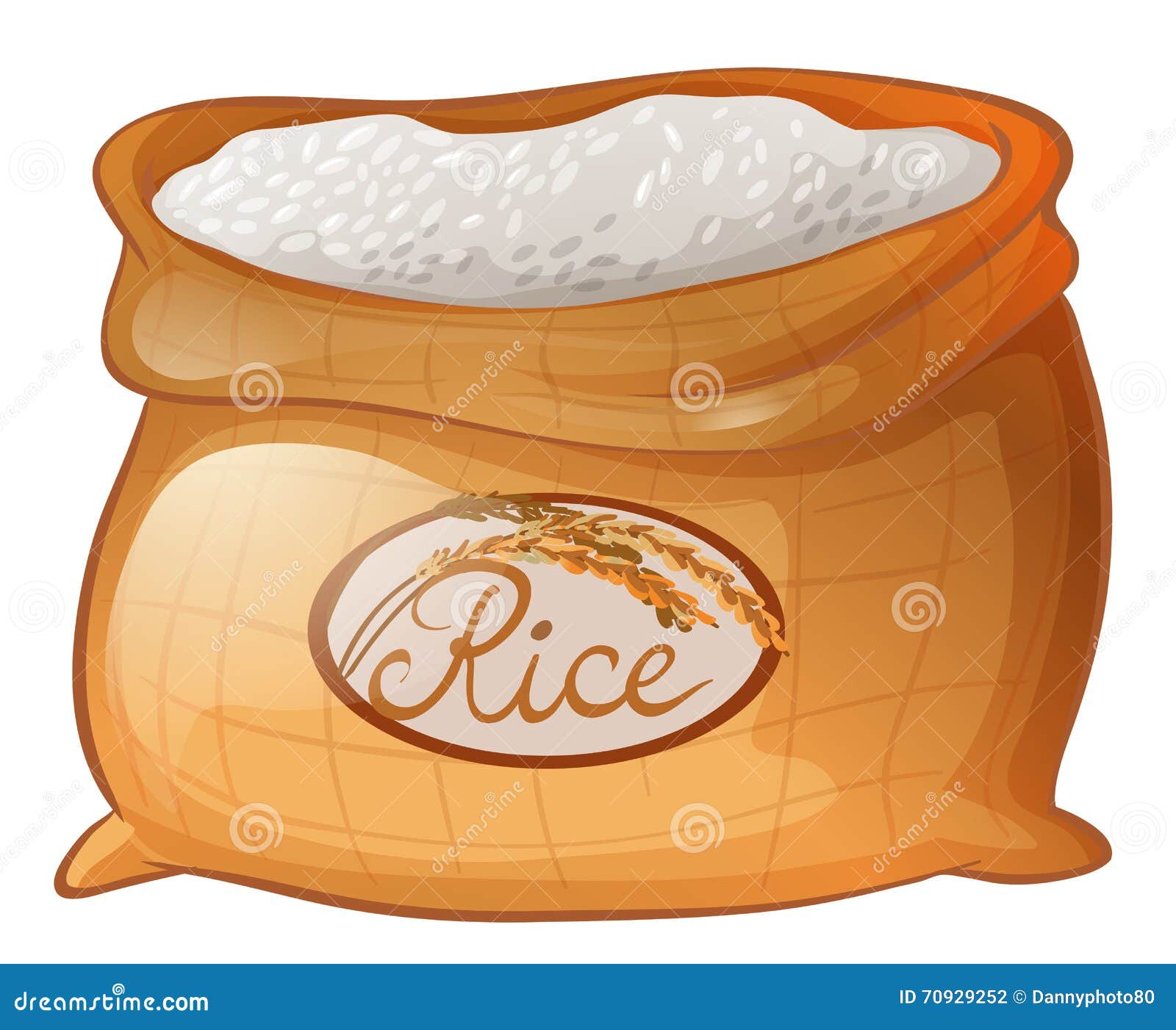 Zak Rijst Op Witte Achtergrond Vector Illustratie - Illustration of ...