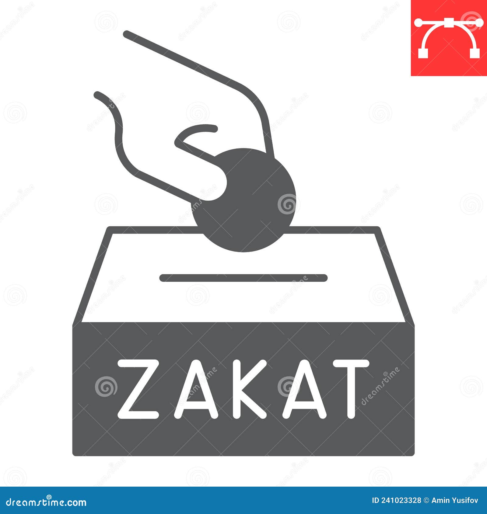 Zakat glyph icon stock vector. Illustration of outline - 241023328