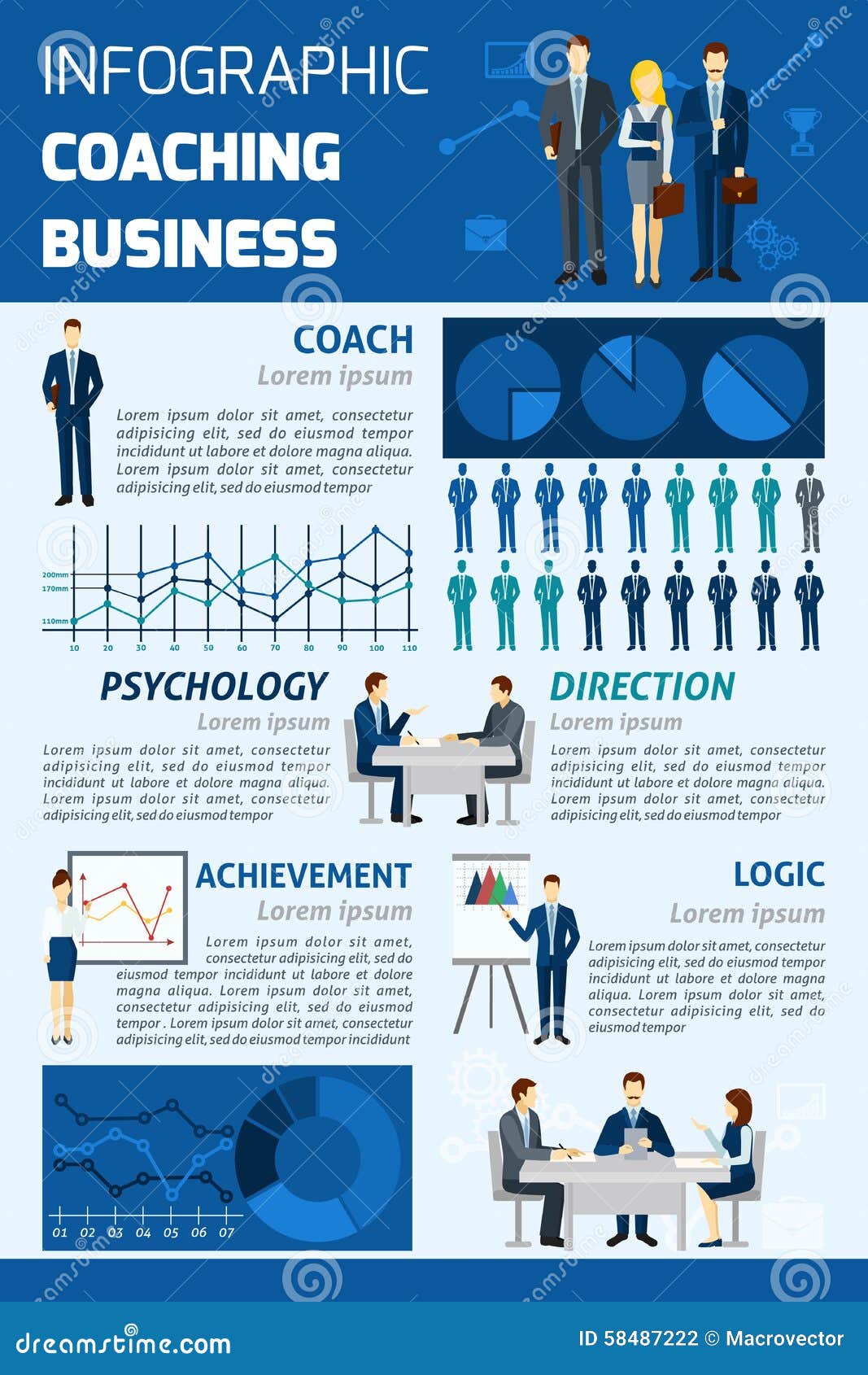 Zaken Die Infographic Rapport Trainen Vector Illustratie - Illustration ...