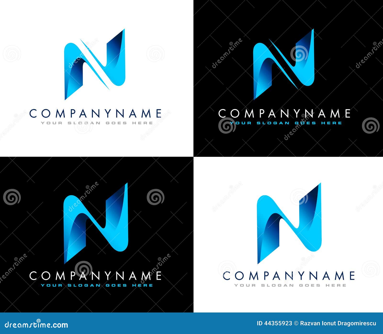 Zaken Logo Letter N stock illustratie. Illustration of reclame - 44355923