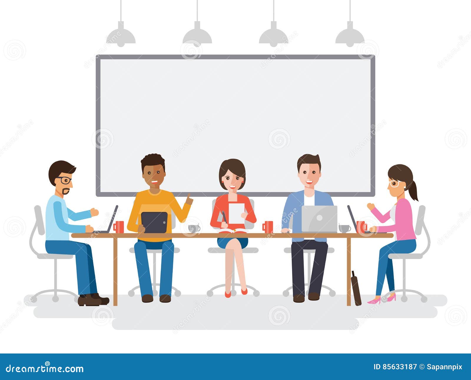 Zakenlieden En Onderneemsters Het Samenkomen Vector Illustratie ...