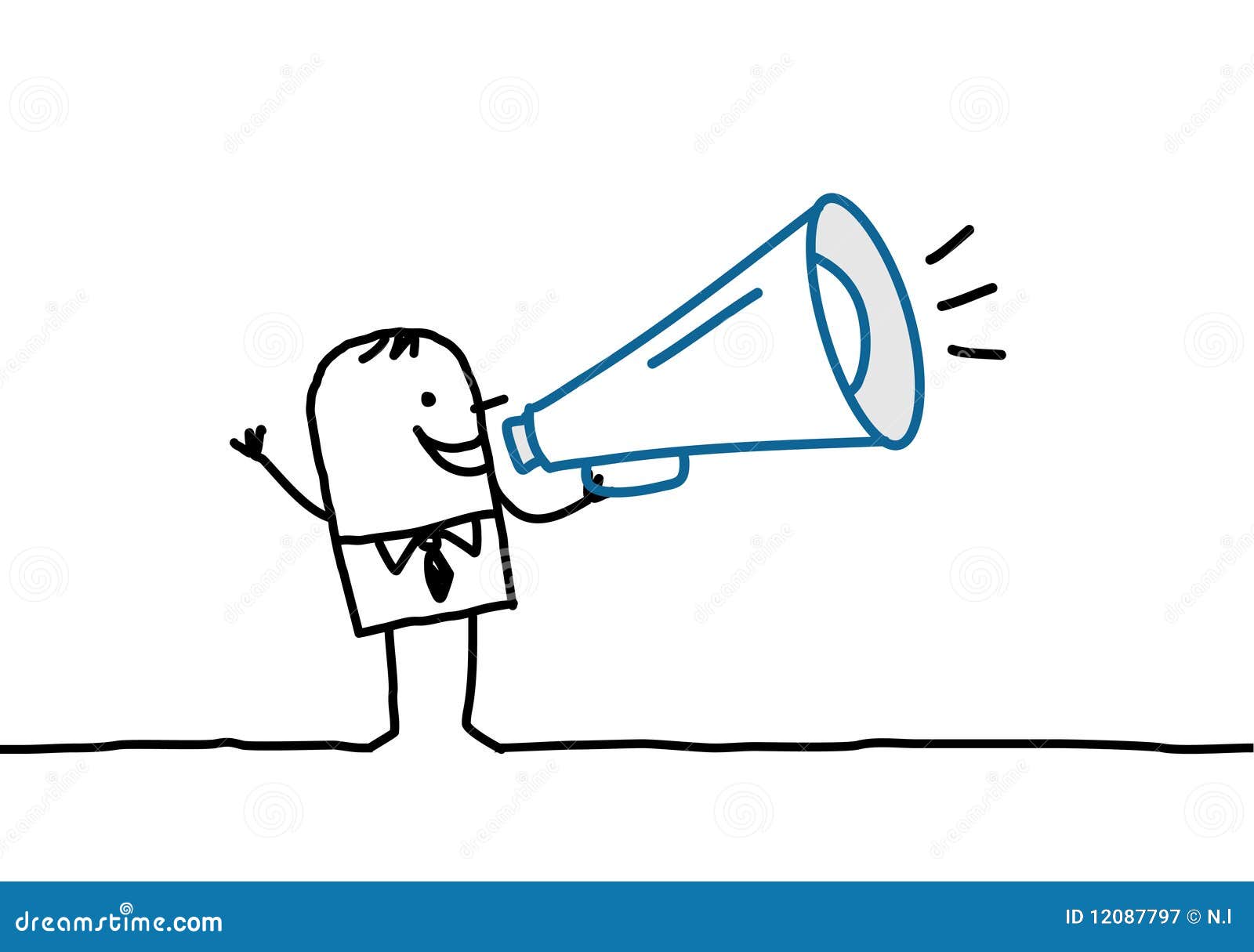 Zakenman & Megafoon vector illustratie. Illustration of zwart - 12087797