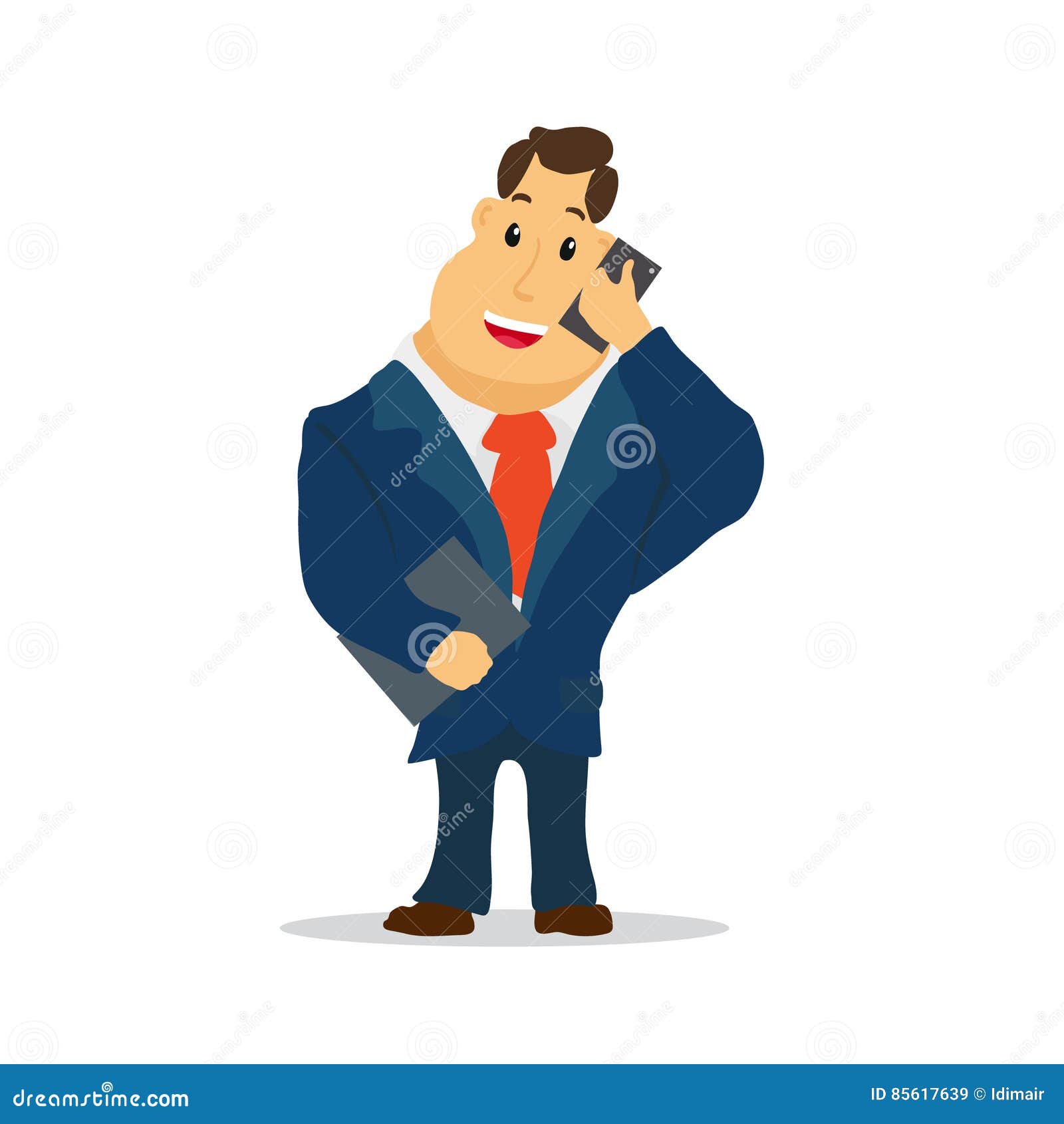 Zakenman Cartoon Character in Blauw Kostuum Vector Vector Illustratie ...