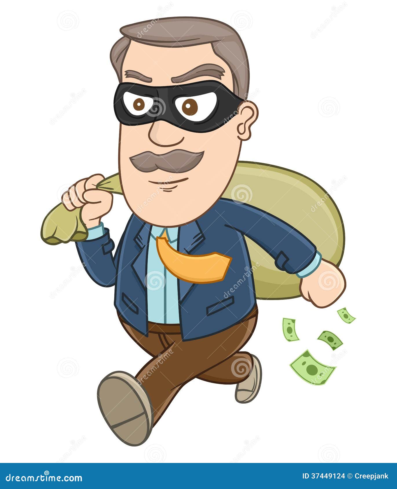 Zakenman die - geld stelen stock illustratie. Illustration of karakter ...