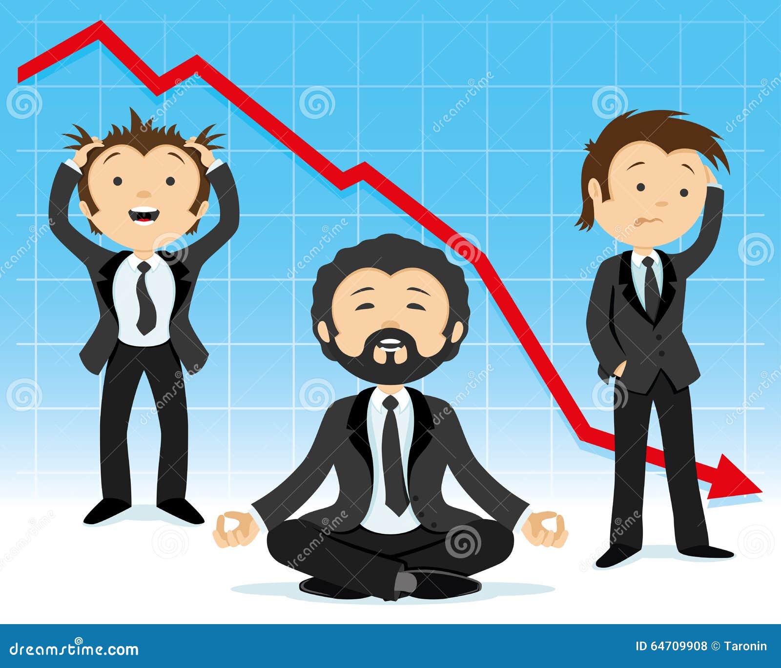 Zakenman die kalm blijven vector illustratie. Illustration of groep ...