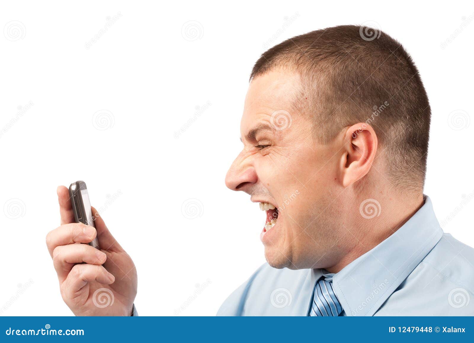 Zakenman Die Op Telefoon Schreeuwt Stock Foto - Afbeelding bestaande ...