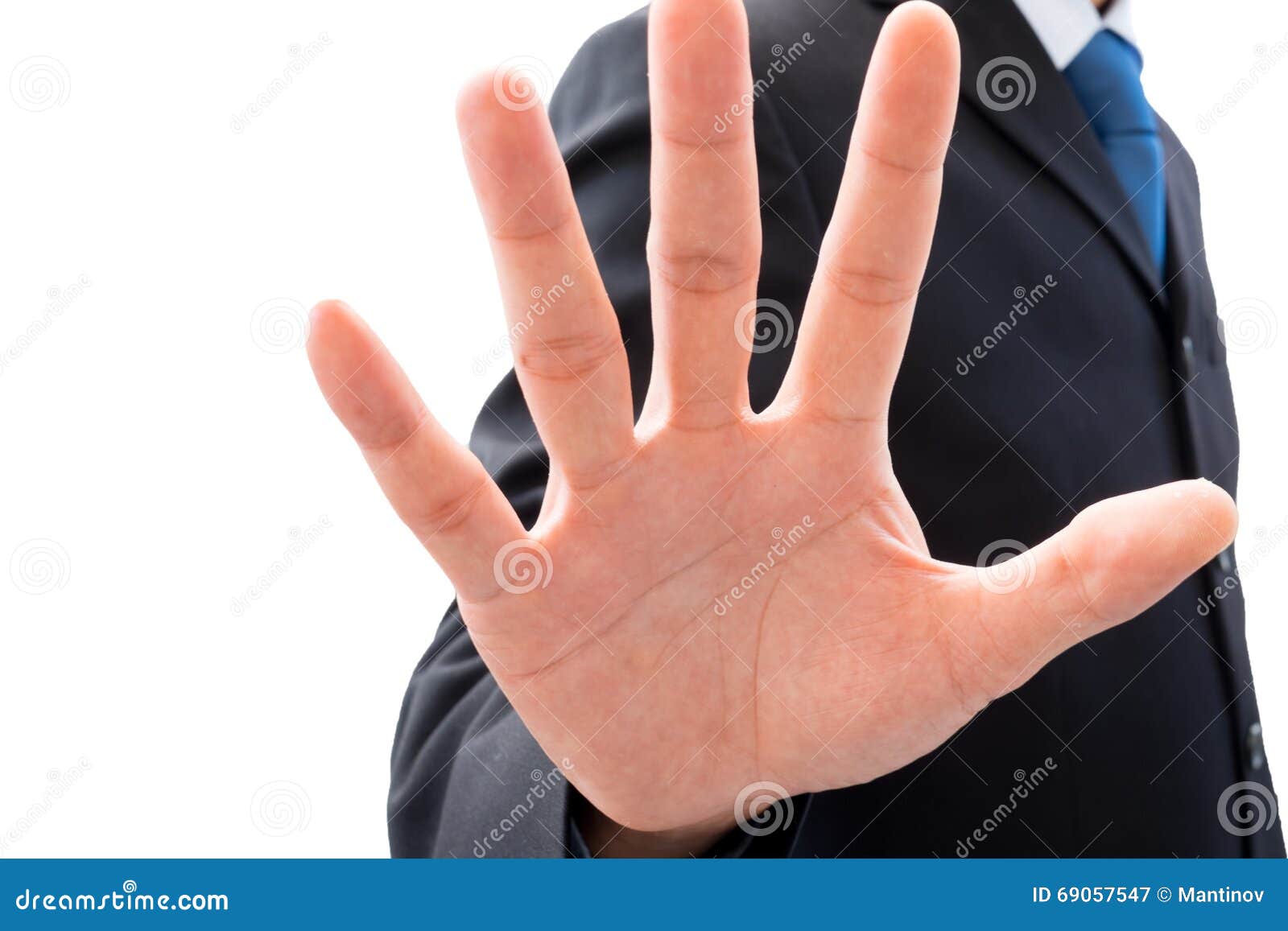 Zakenman En Het Tegenhouden Van Hand Stock Afbeelding - Image of ...