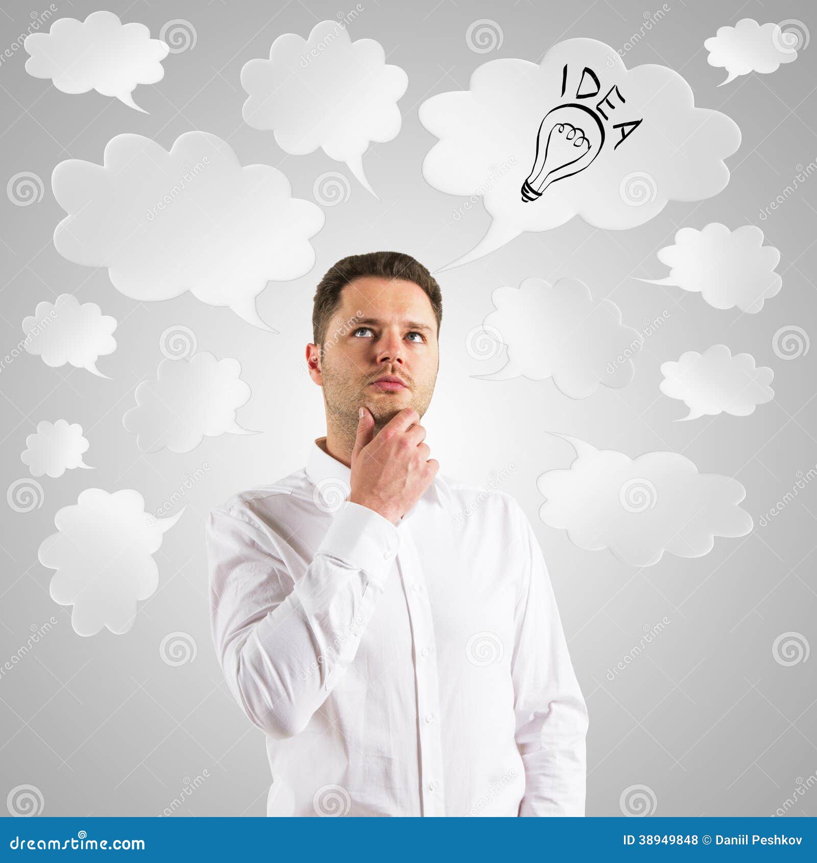 Zakenman het denken stock foto. Image of dialoog, persoon - 38949848