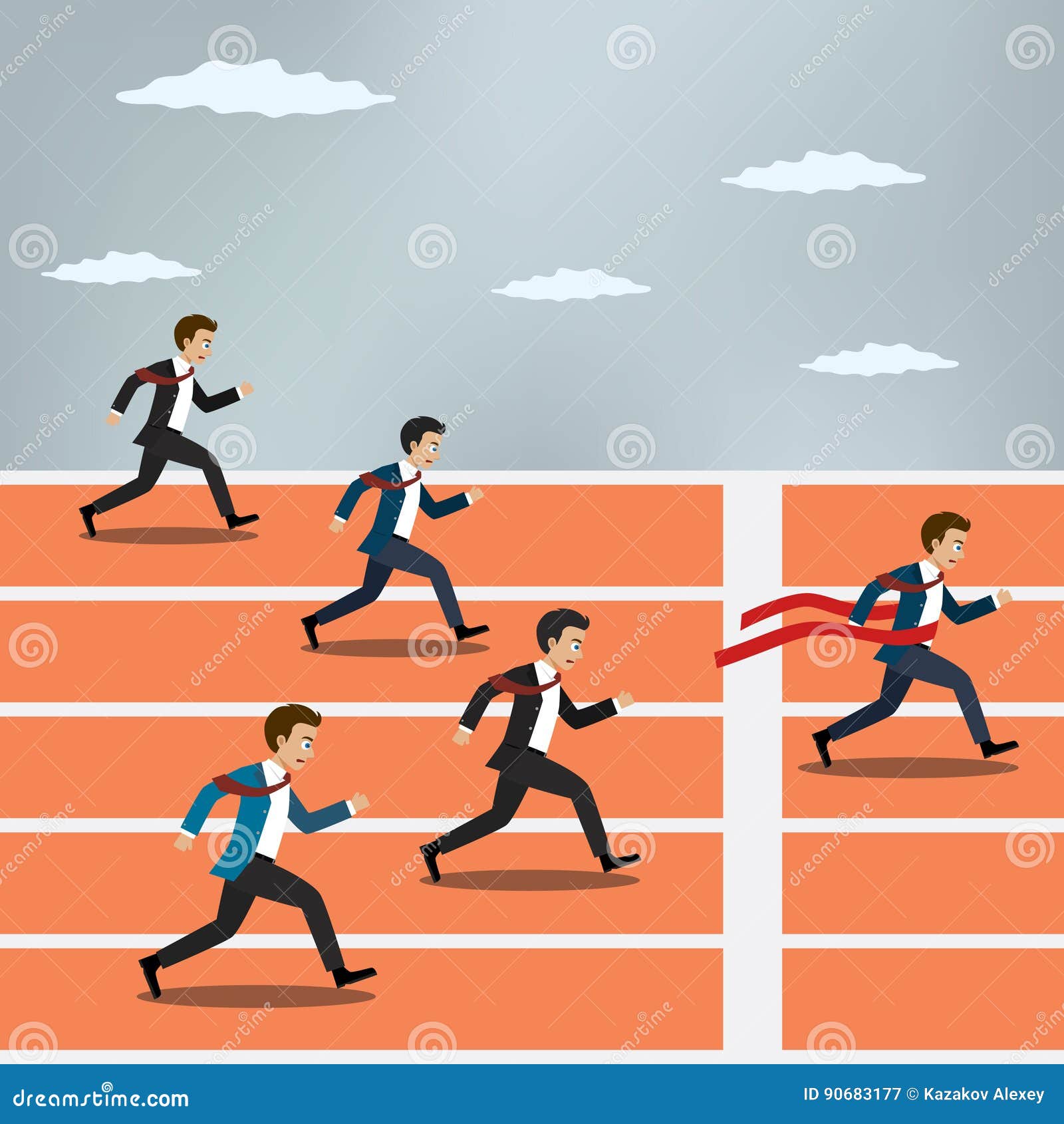 Zakenman Het Winnen De Concurrentie Vector Illustratie - Illustration ...