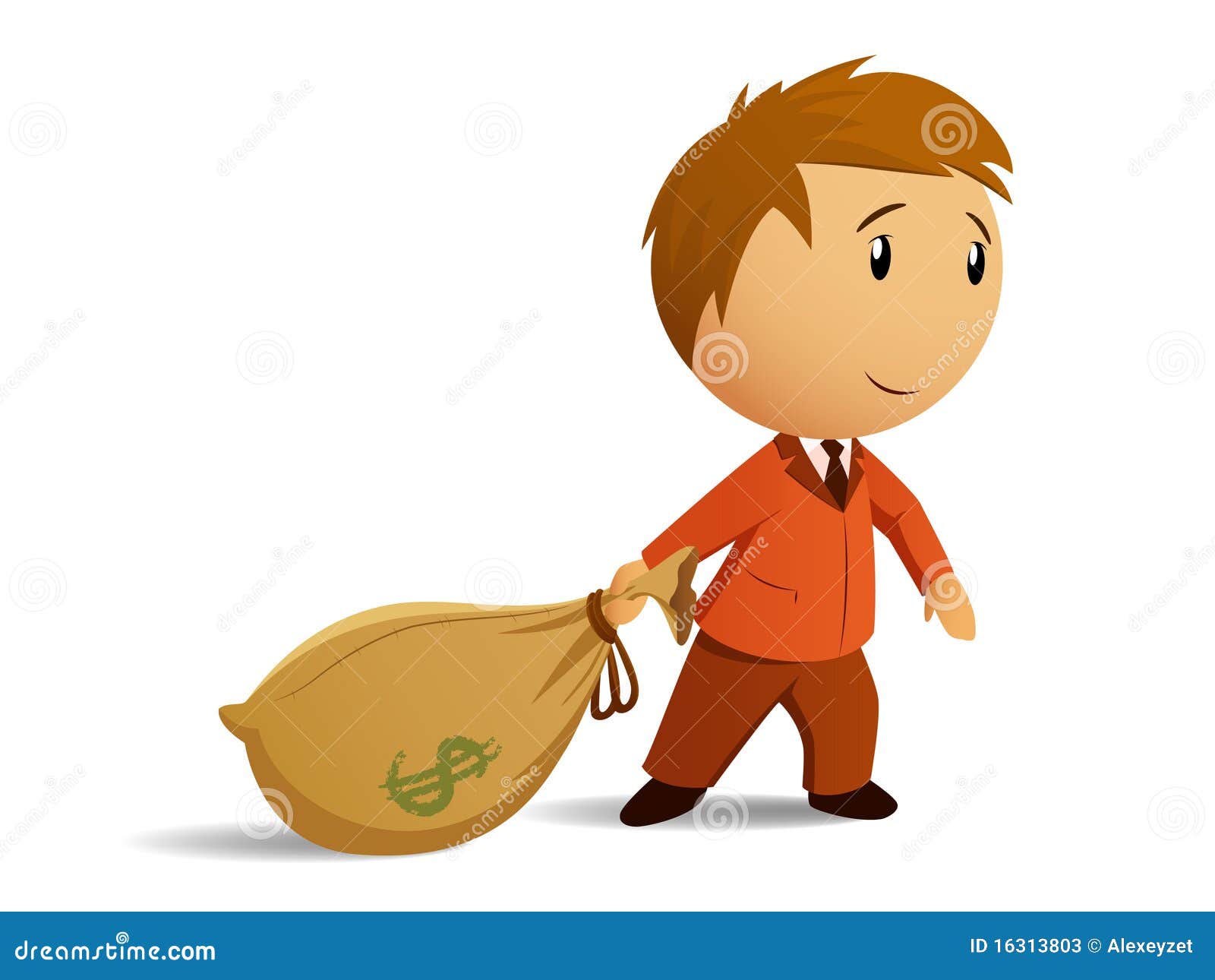 Zakenman met geldzak vector illustratie. Illustration of mensen - 16313803