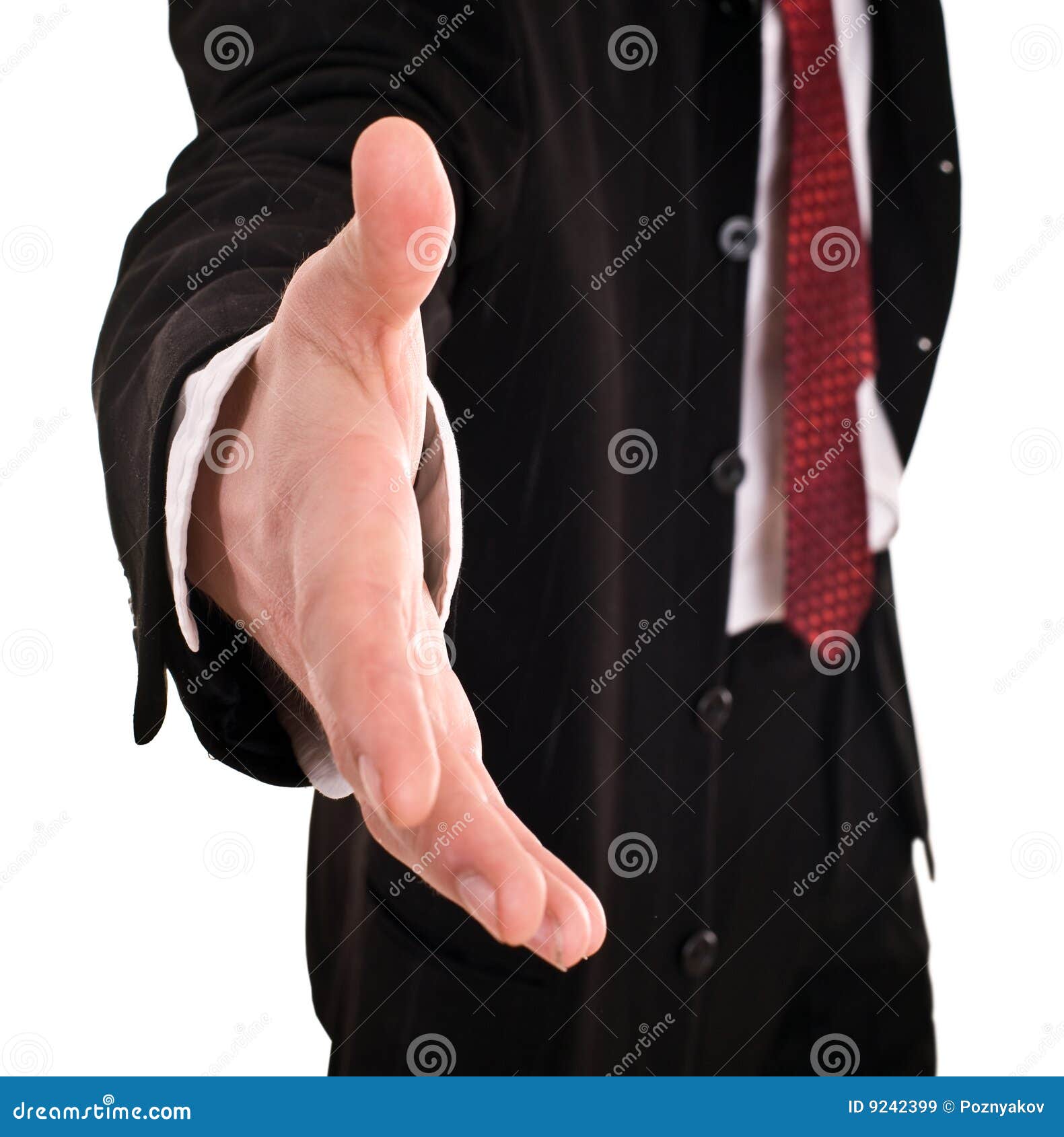 Zakenman Met Het Begroeten Van Uitgestrekte Hand. Stock Afbeelding ...