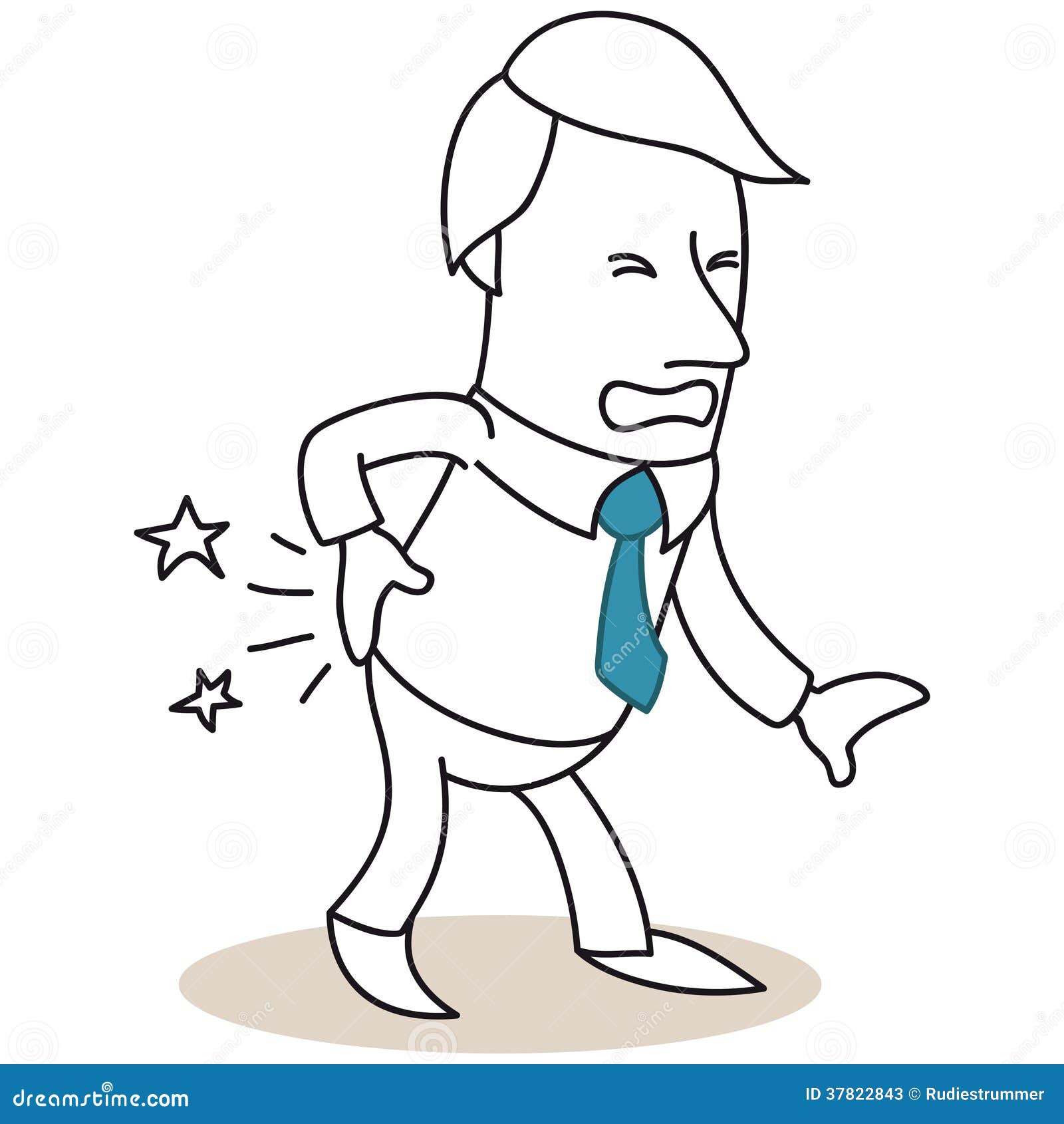 Zakenman met rugpijn vector illustratie. Illustration of heupjicht ...
