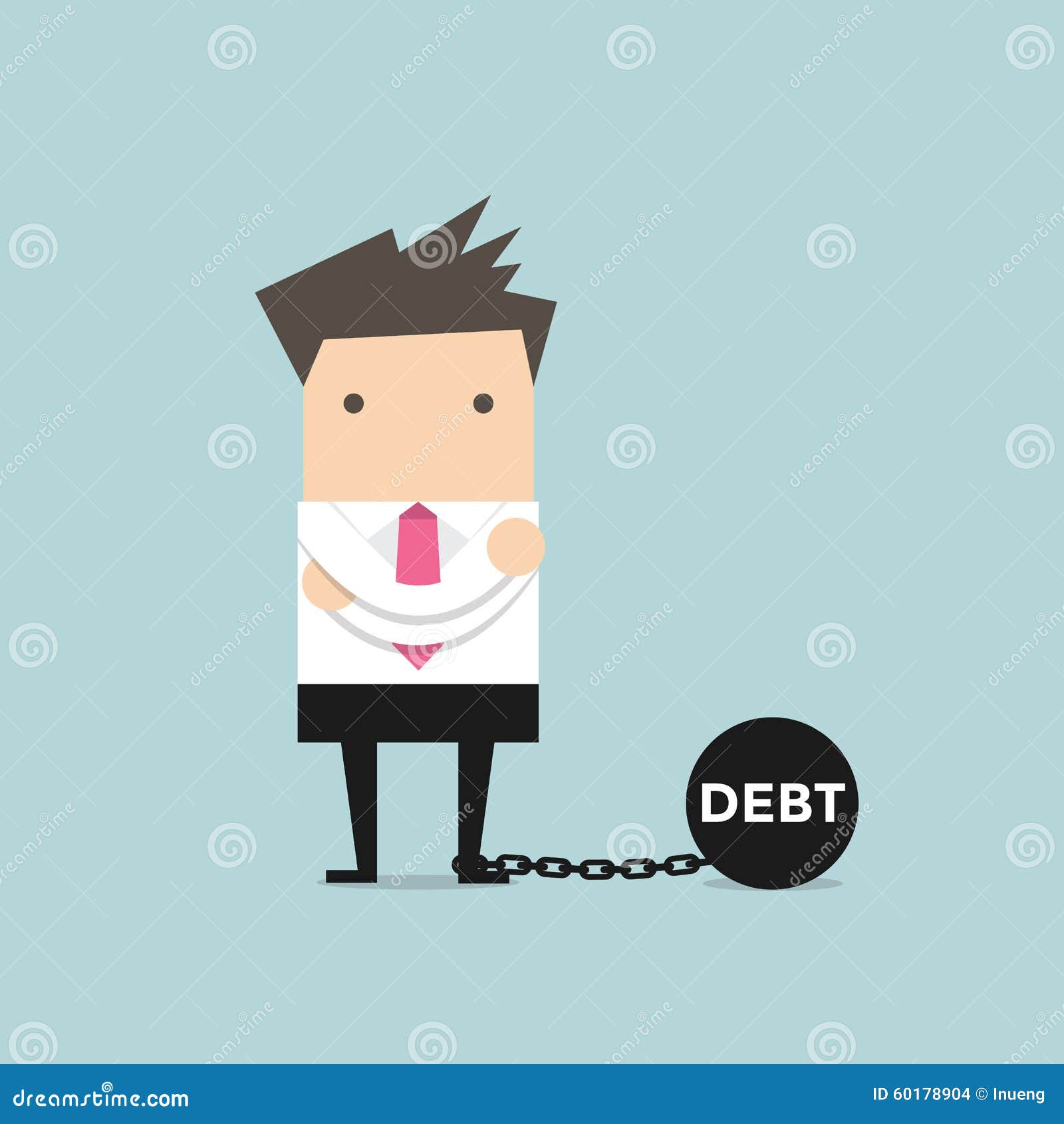 Zakenman met schuldenlast vector illustratie. Illustration of ...