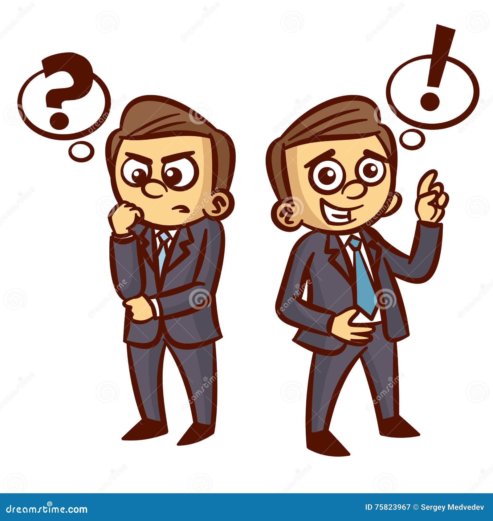 Zakenman Ponder Question Idea Vector Illustratie - Illustration of knap ...